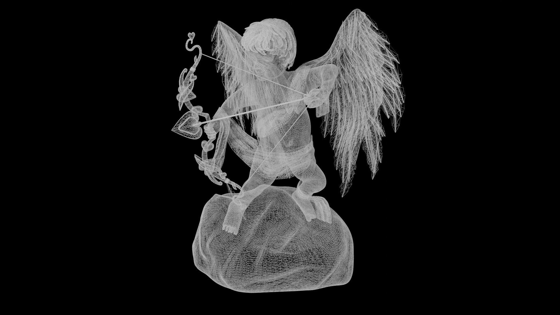 3D model Cupid angel with bow and arrow VR / AR / low-poly | CGTrader