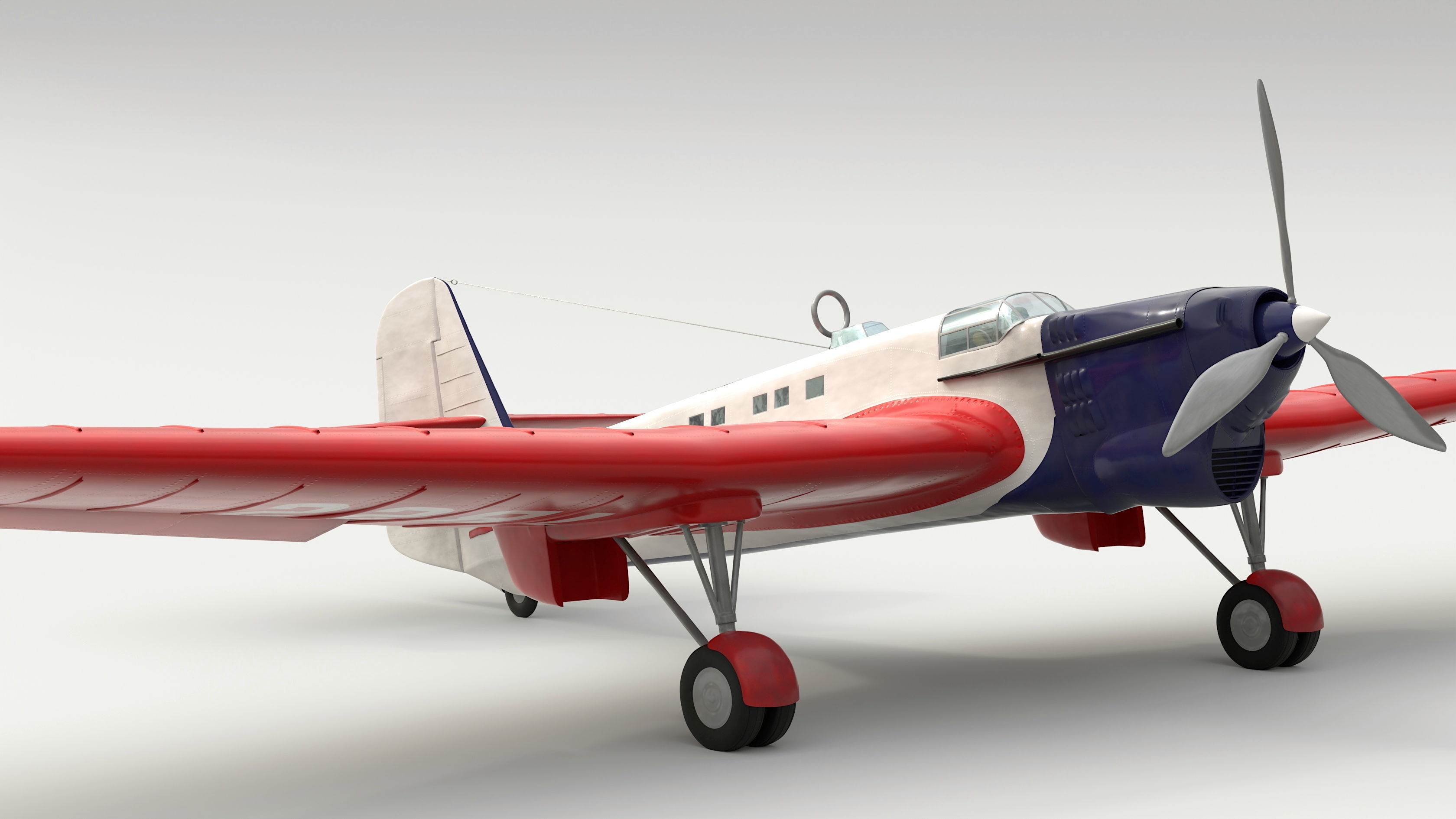 Tupolev ant-25 3D model rigged | CGTrader