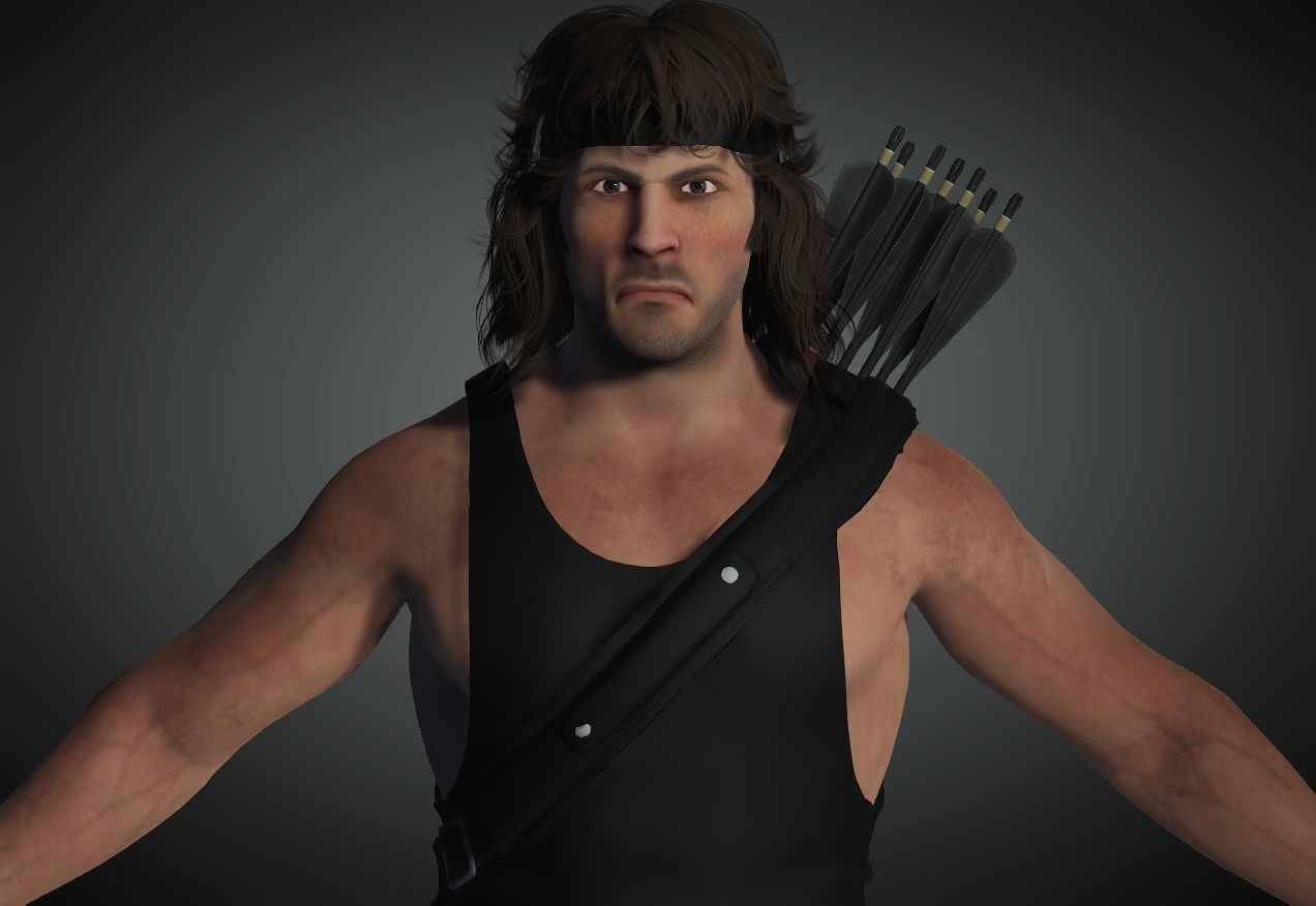 Rambo 3D Model man with bow and arrow 3D model | CGTrader