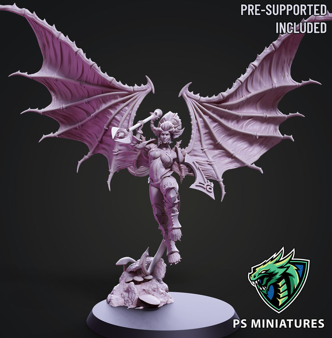 Drow Demonic Harpy Pose 2 - Includes Pinup Variant 3D model 3D ...