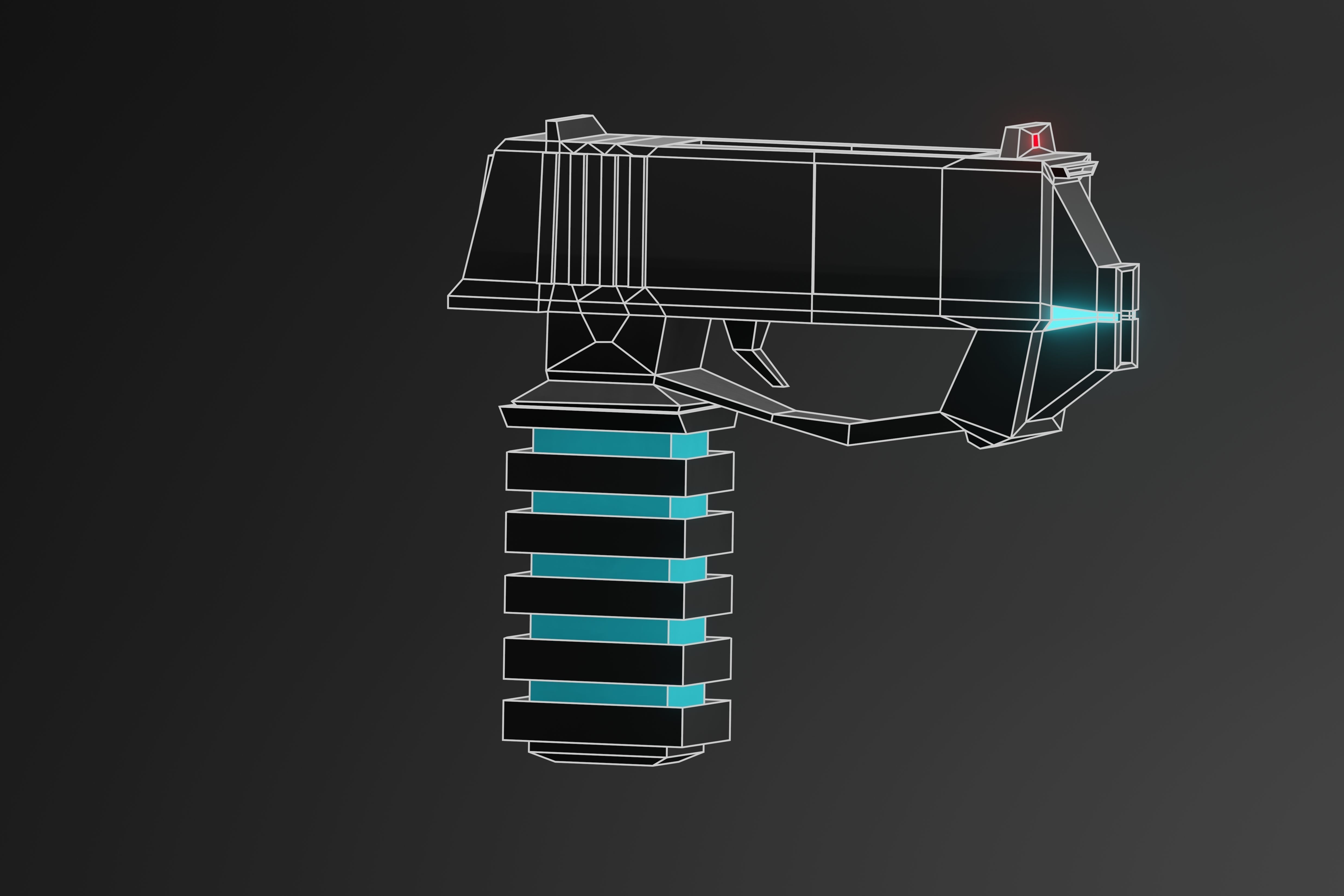 3D model Low poly futuristic sci-fi laser gun blaster VR / AR / low ...