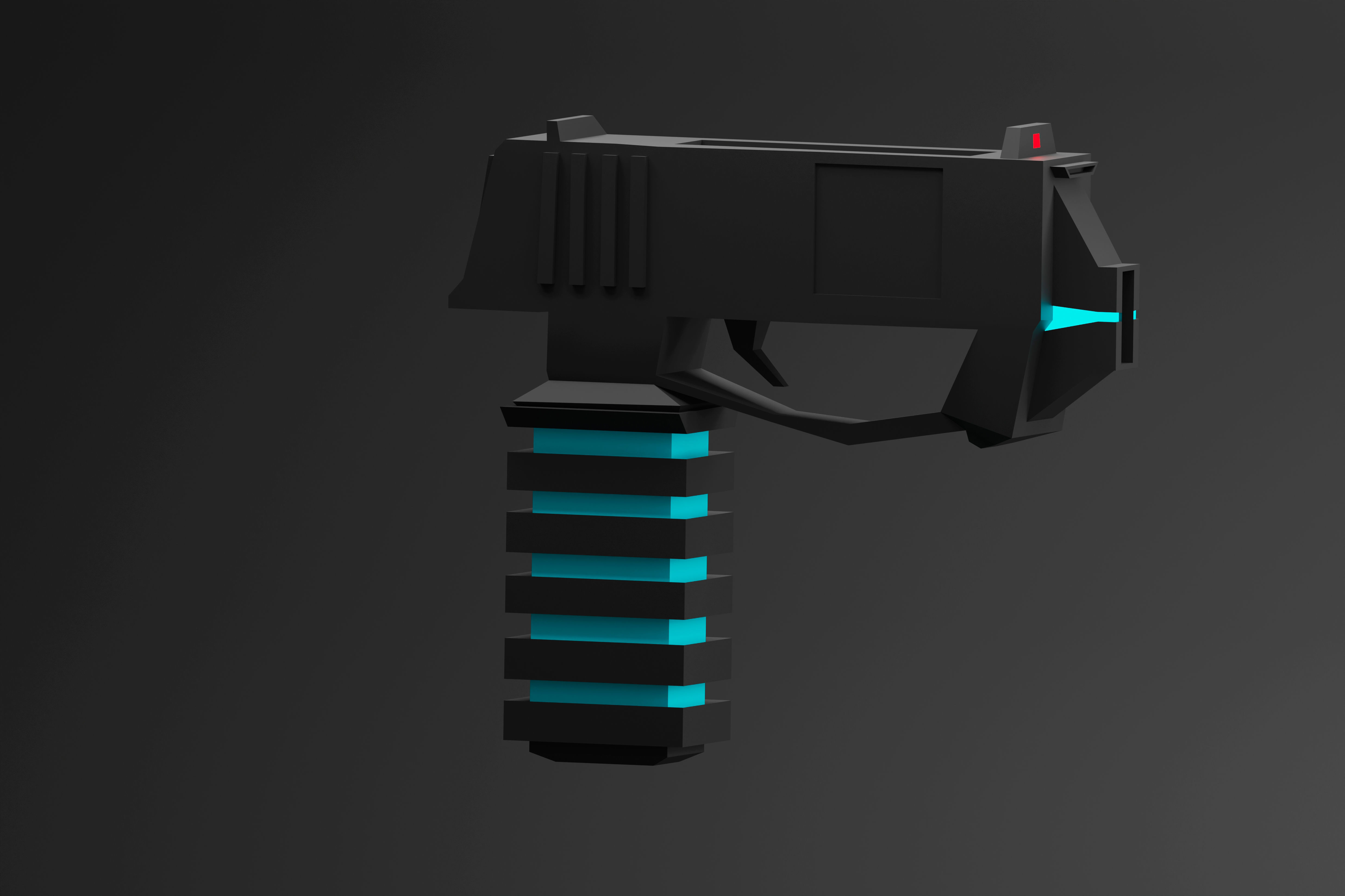 3D model Low poly futuristic sci-fi laser gun blaster VR / AR / low ...