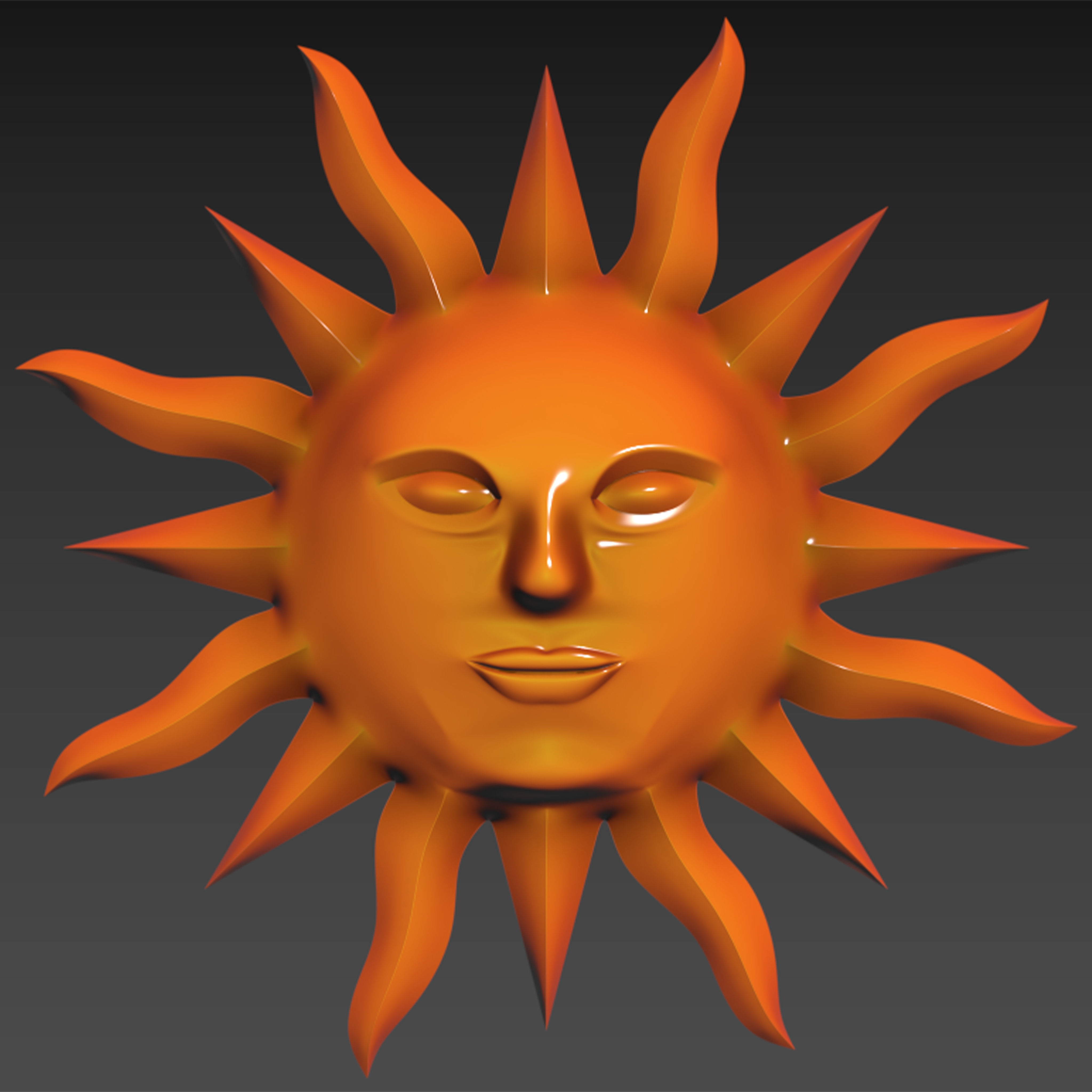 3D model Emblem of the sun face VR / AR / low-poly | CGTrader