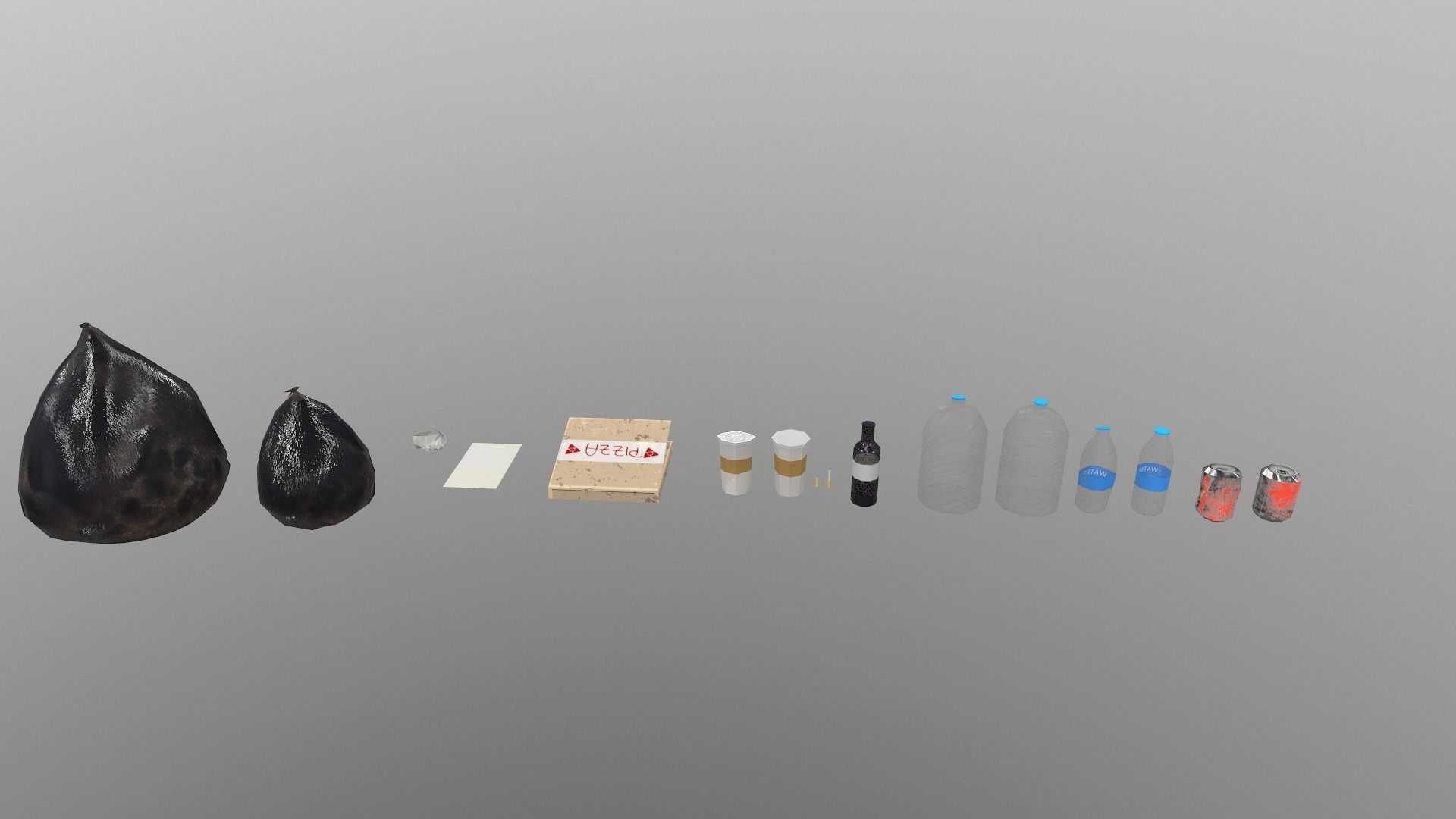 3D model Low Poly Trashes bottles and cans VR / AR / low-poly | CGTrader