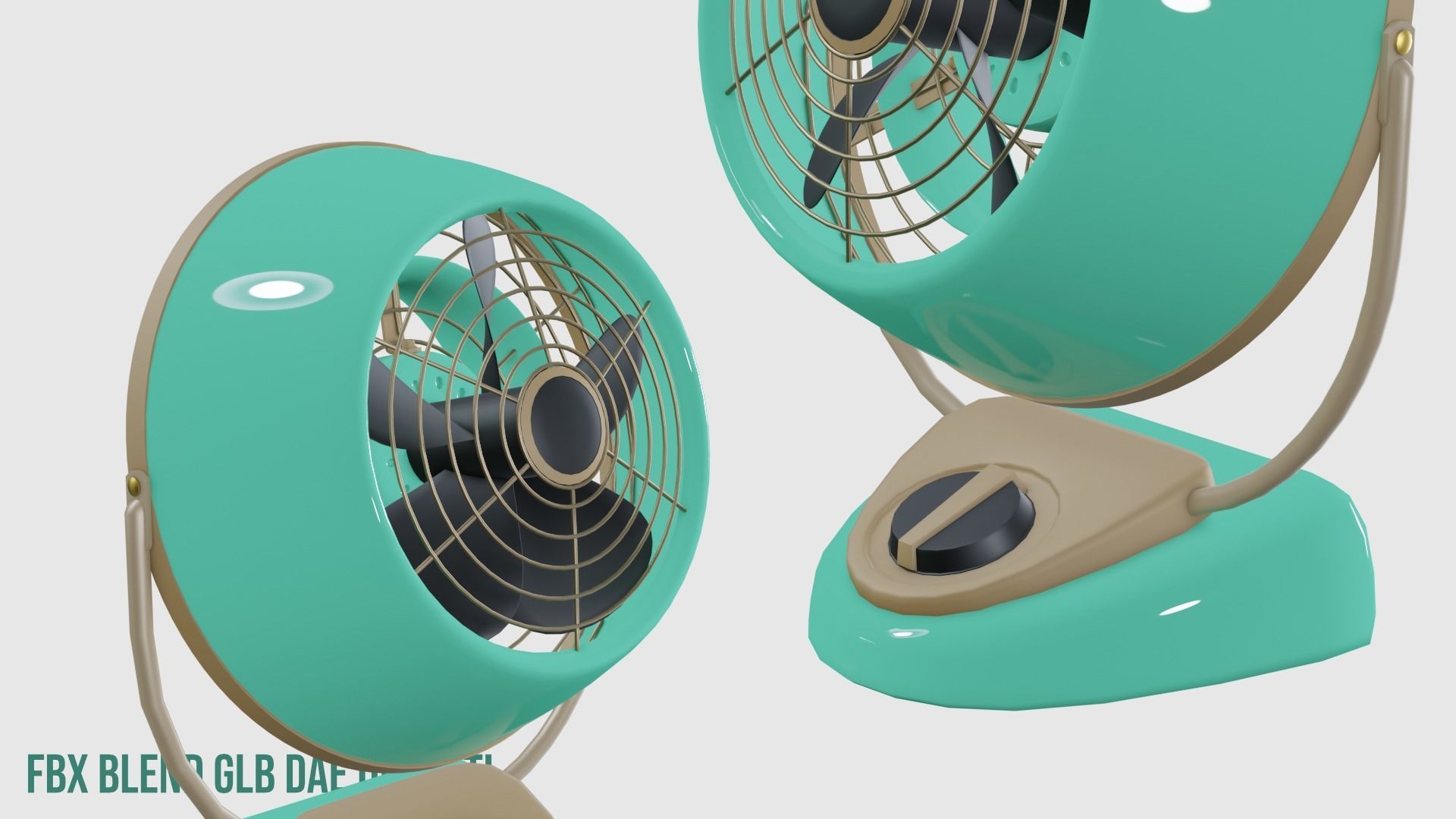 Desk fan pack 3D model | CGTrader