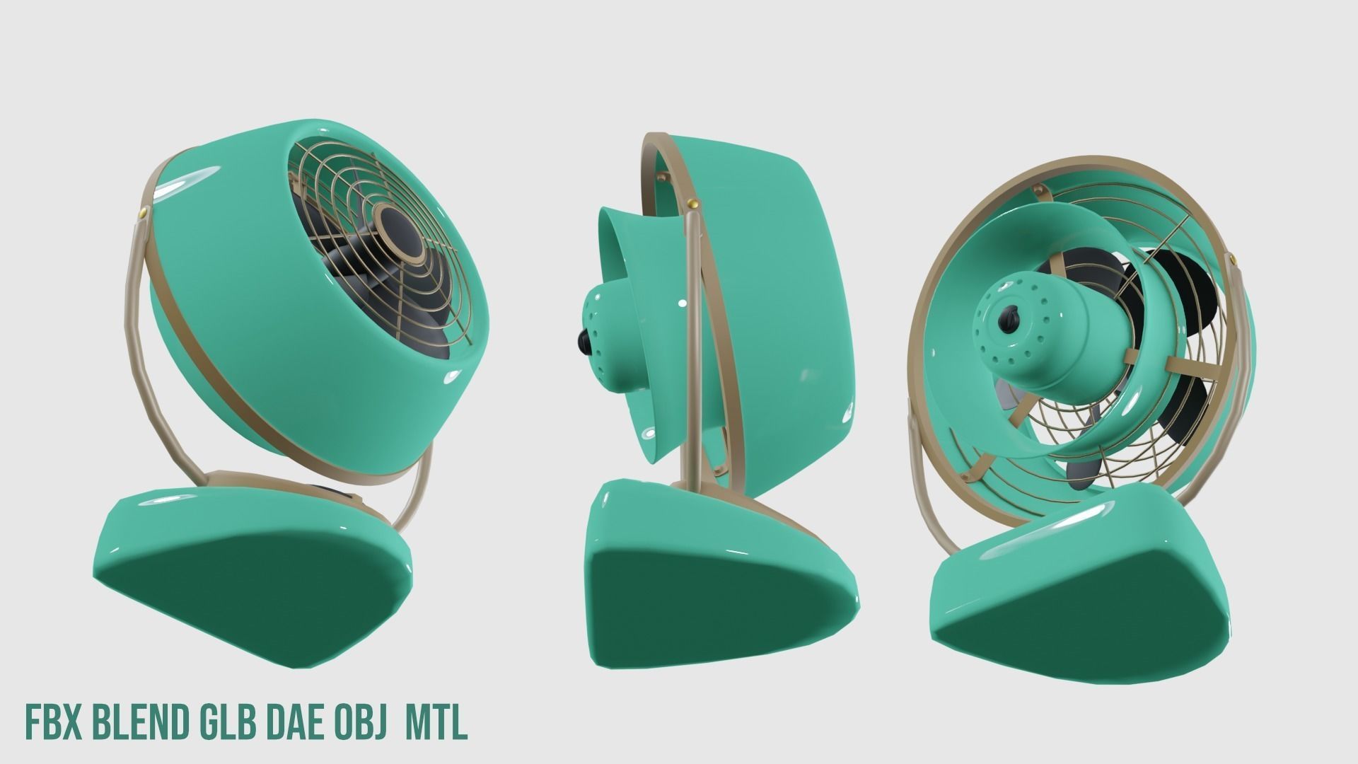 Desk fan pack 3D model | CGTrader