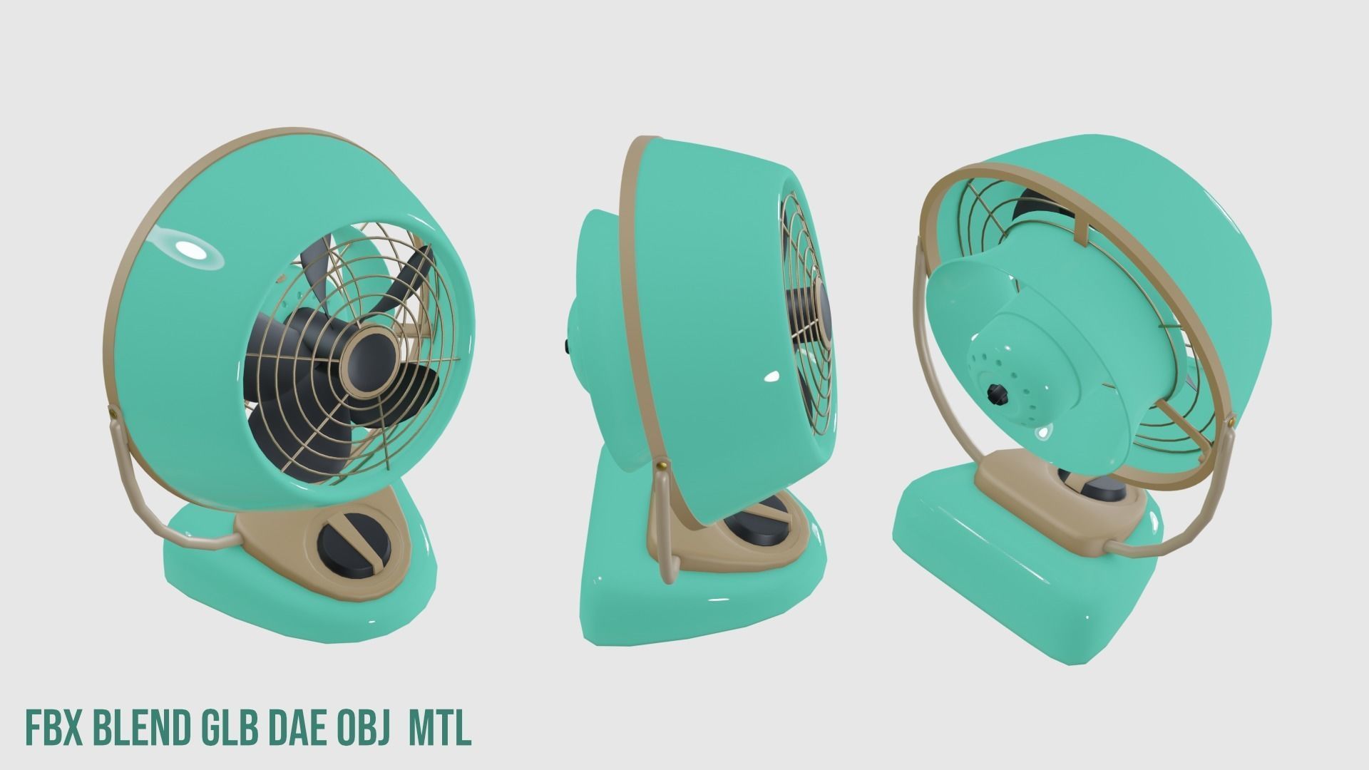 Desk fan pack 3D model | CGTrader