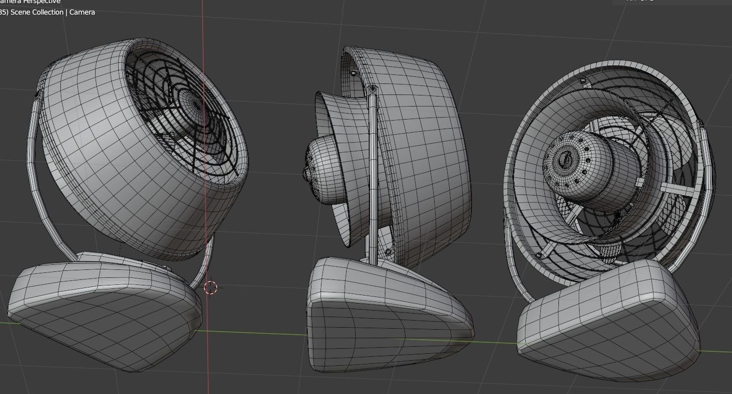 Desk fan pack 3D model | CGTrader