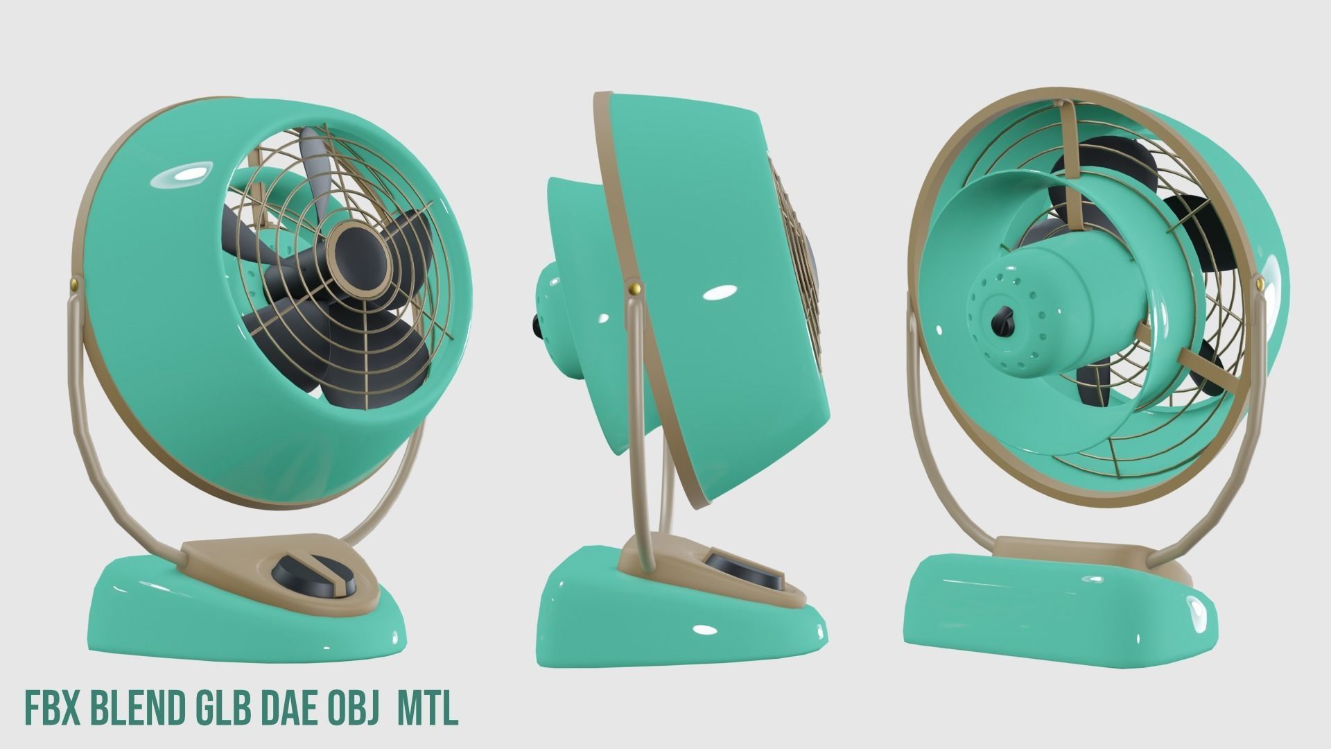 Desk fan pack 3D model | CGTrader