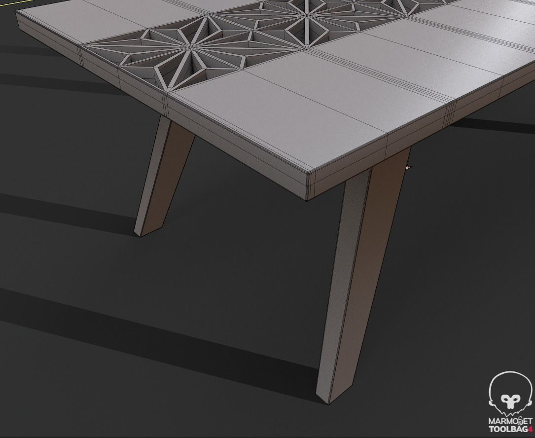 3D model Japanese Kumiko Patterned Table VR / AR / low-poly | CGTrader