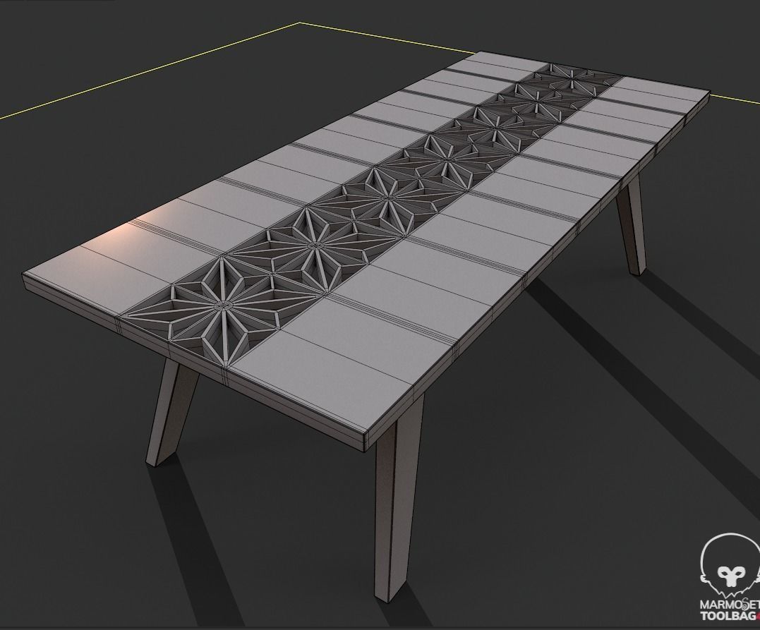 3D model Japanese Kumiko Patterned Table VR / AR / low-poly | CGTrader