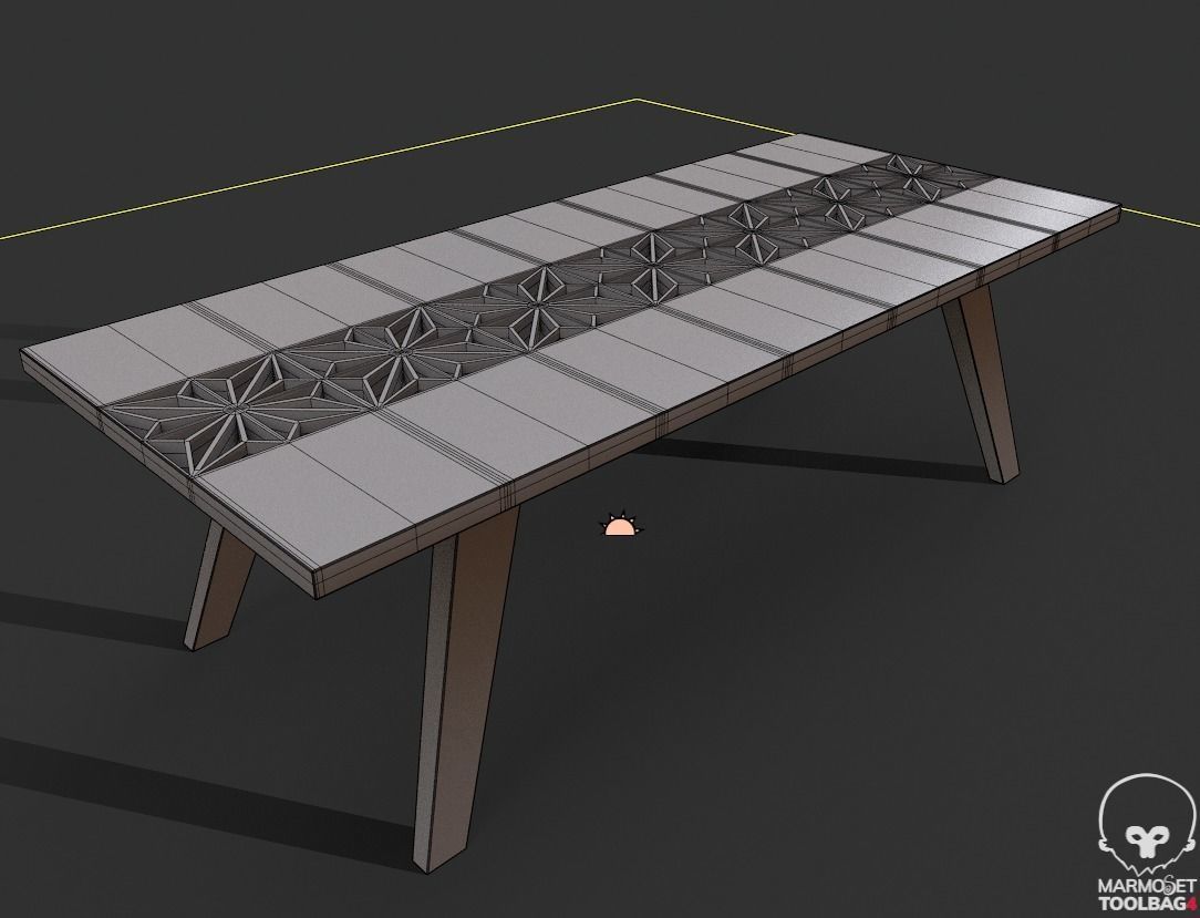 3D model Japanese Kumiko Patterned Table VR / AR / low-poly | CGTrader
