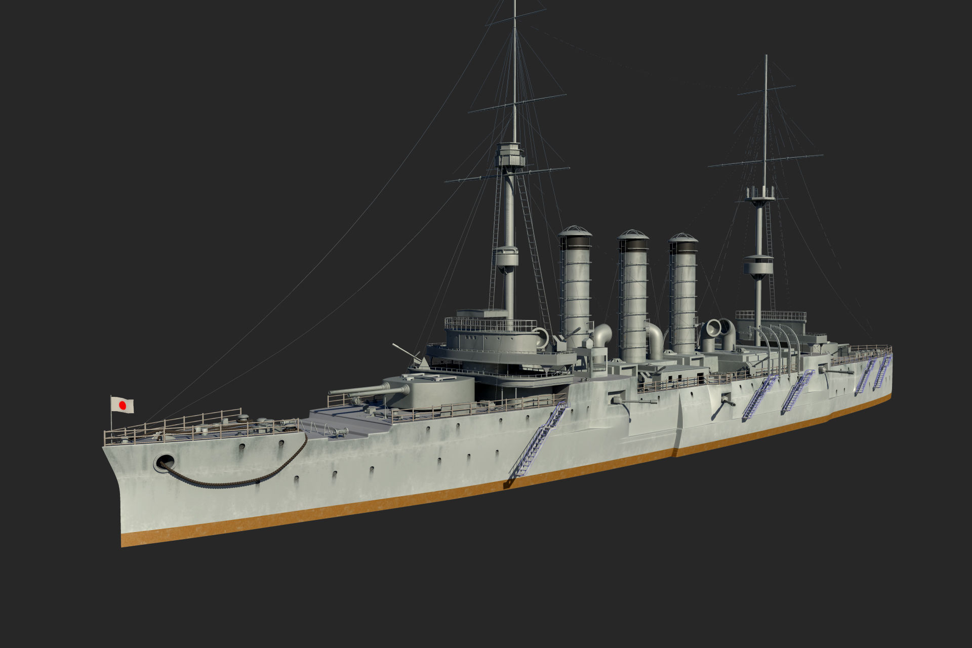 A cloud battleship cruiser ship battleship 3D model | CGTrader