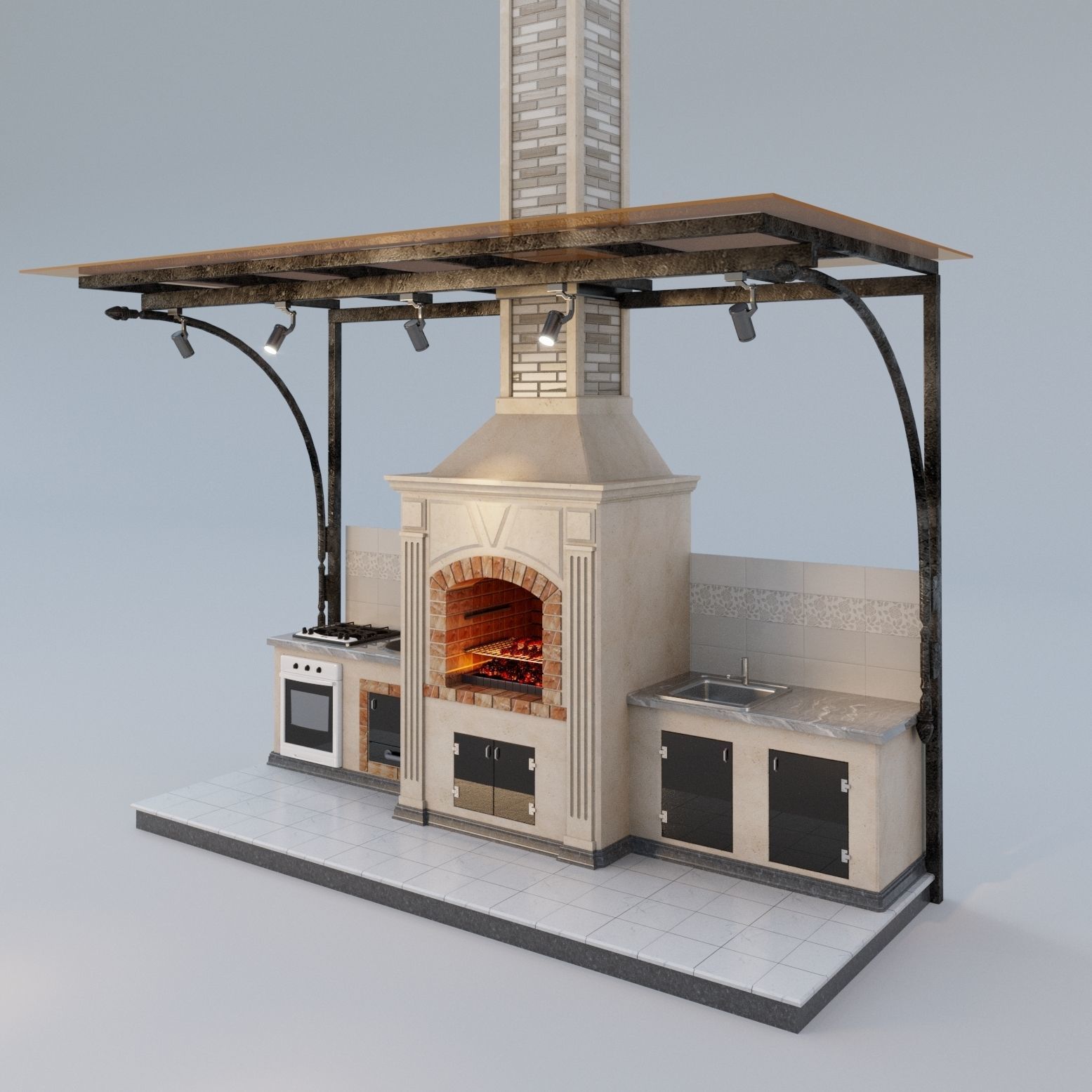 barbeque and grill 3D model | CGTrader