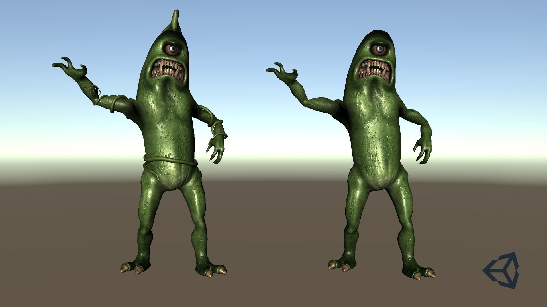 3D model Cucumber monster - Game Ready VR AR low-poly 3d model VR / AR ...