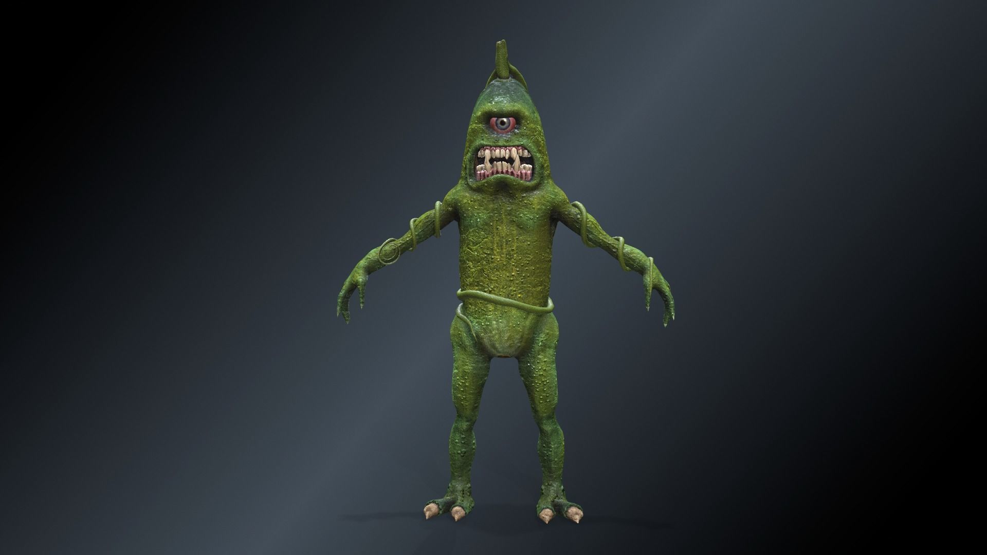 3D model Cucumber monster - Game Ready VR AR low-poly 3d model VR / AR ...