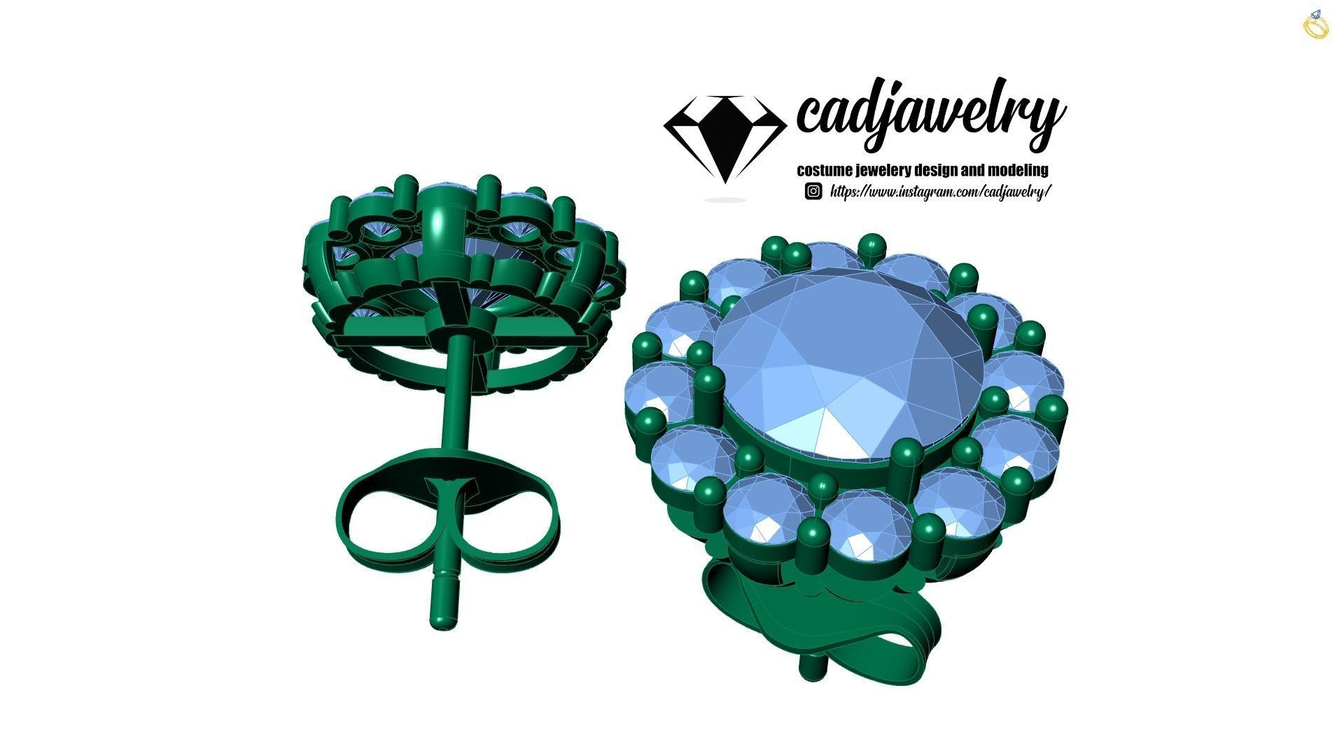 Flower Earing 3D model 3D printable | CGTrader