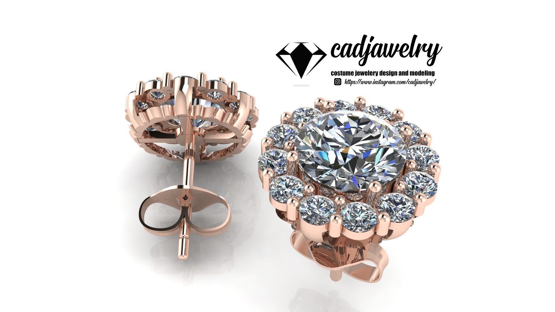 Flower Earing 3D model 3D printable | CGTrader