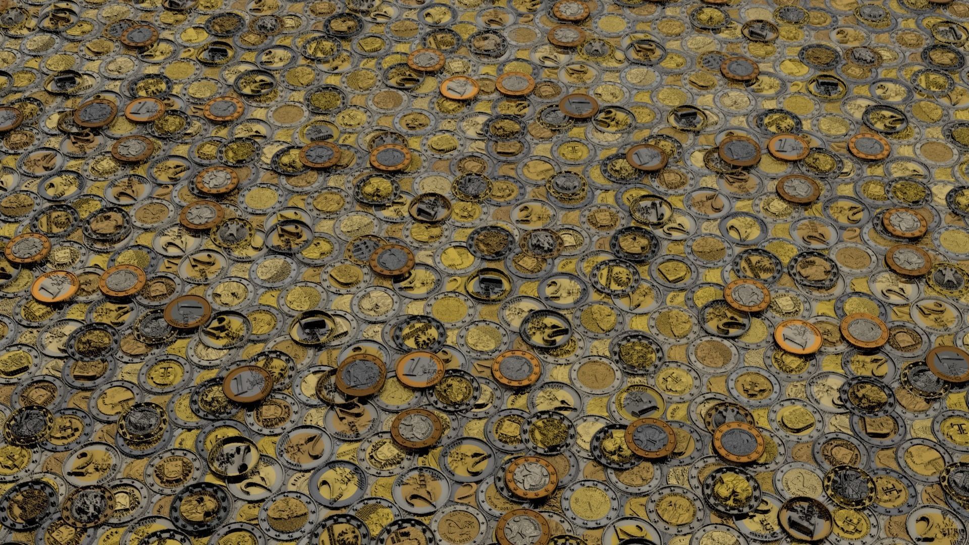 Modern Euro Coins Texture Material Texture | CGTrader