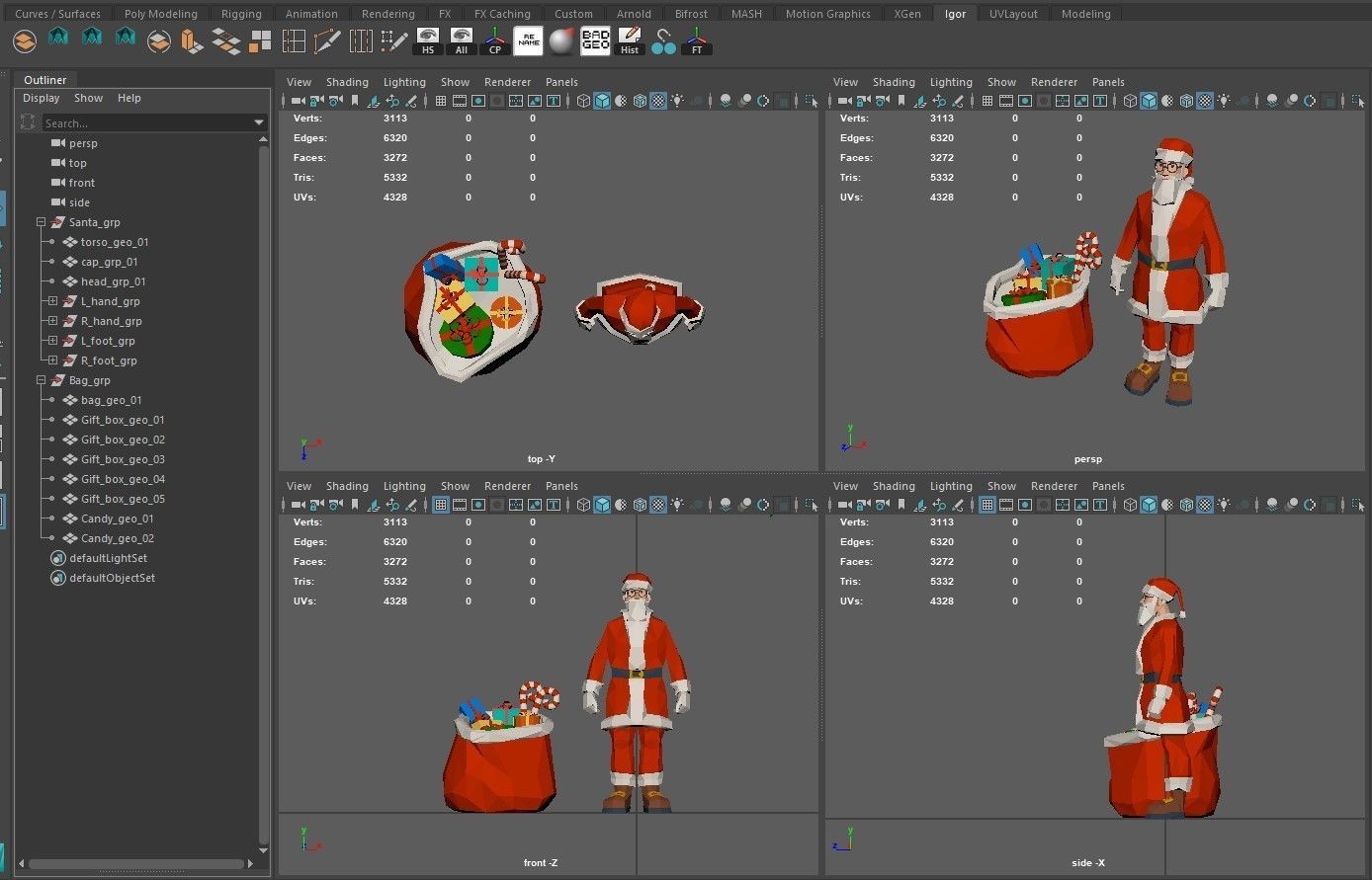 3D model Santa Claus lowpoly VR / AR / low-poly | CGTrader