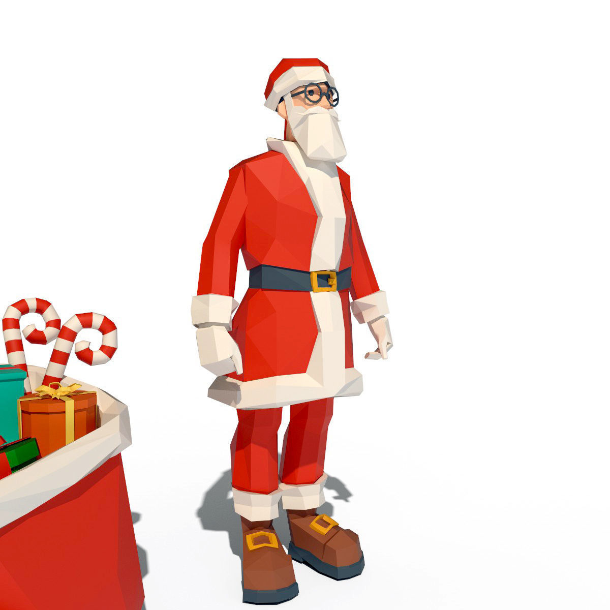3D model Santa Claus lowpoly VR / AR / low-poly | CGTrader