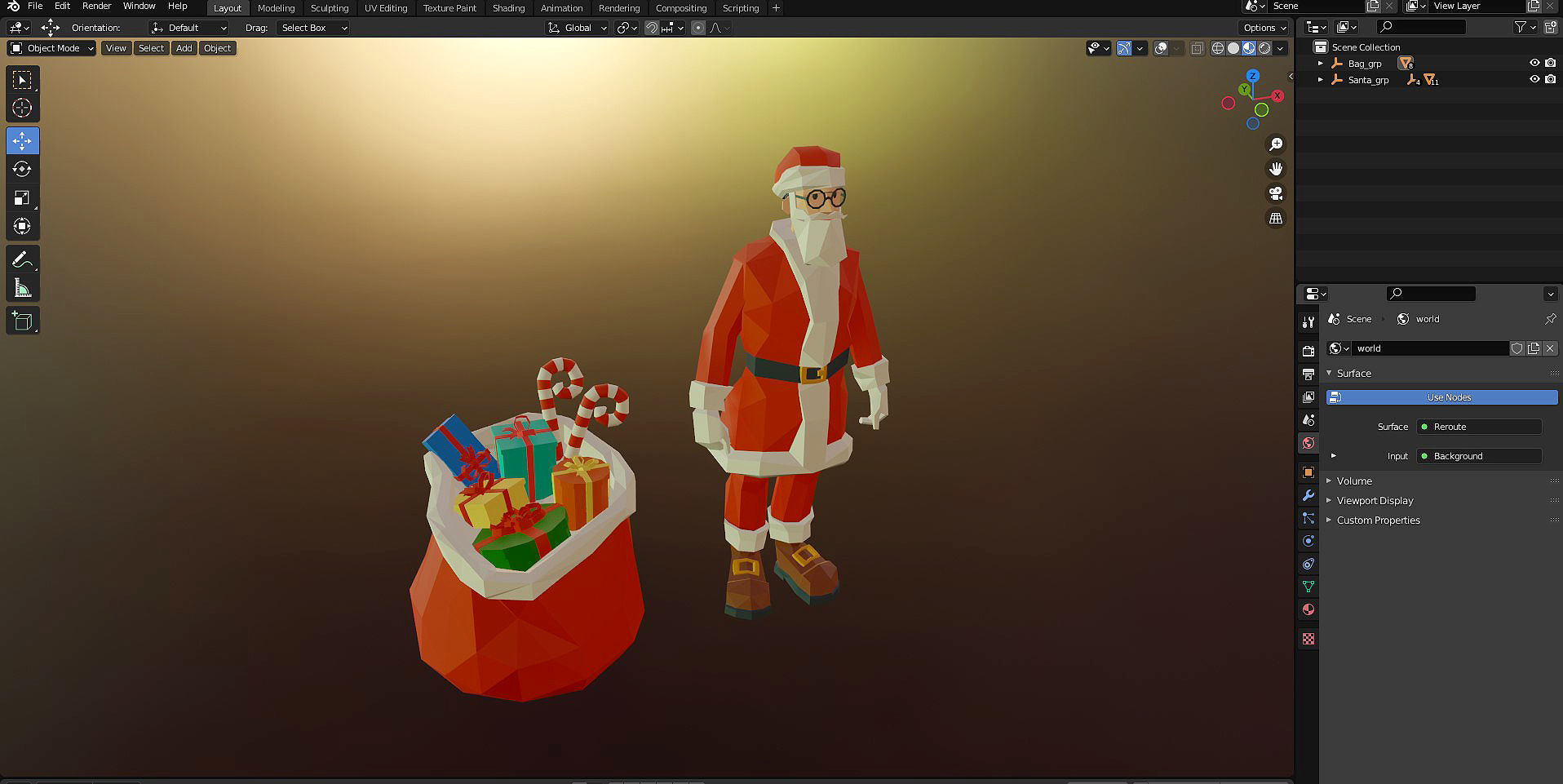 3D model Santa Claus lowpoly VR / AR / low-poly | CGTrader