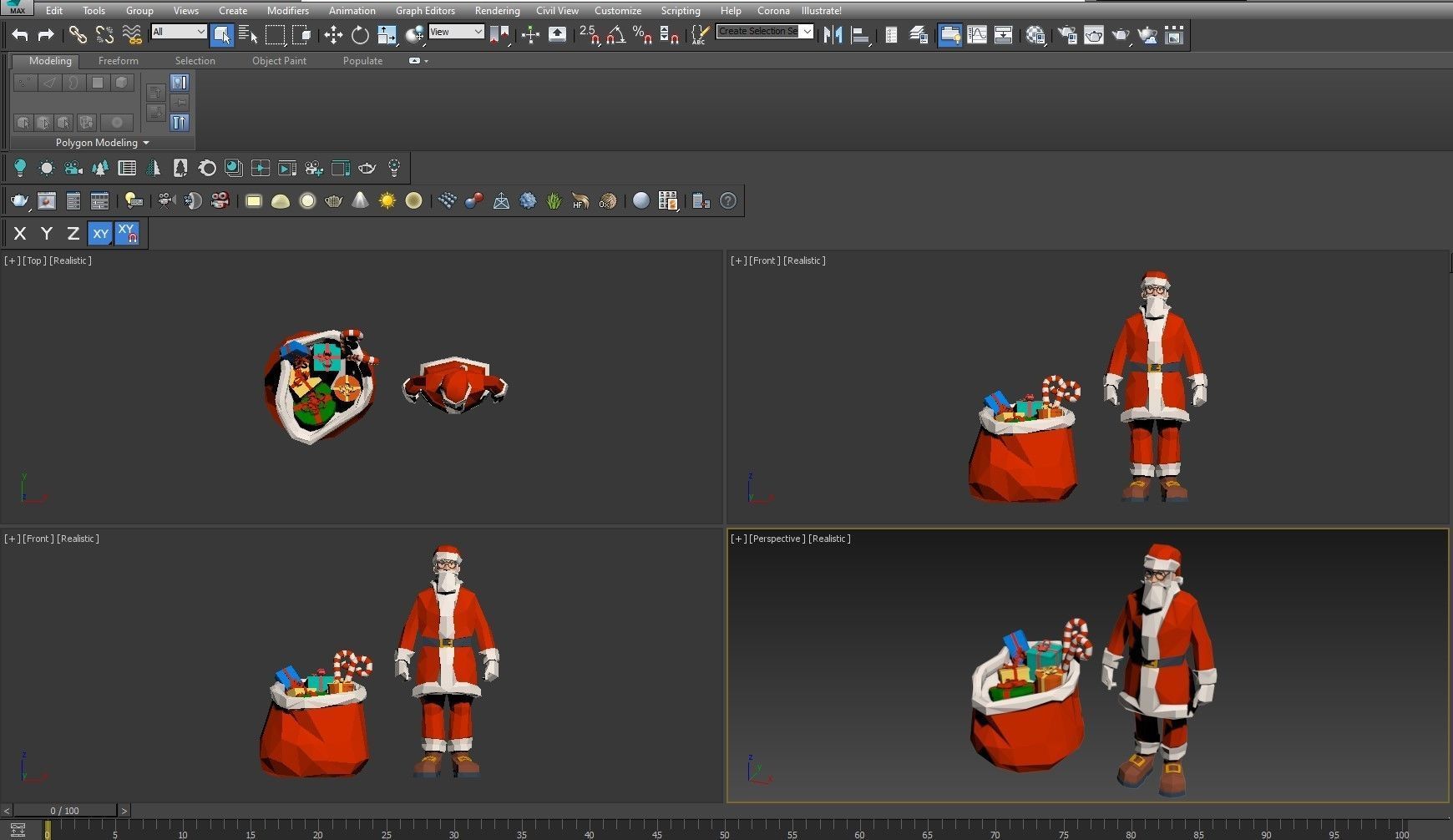 3D model Santa Claus lowpoly VR / AR / low-poly | CGTrader