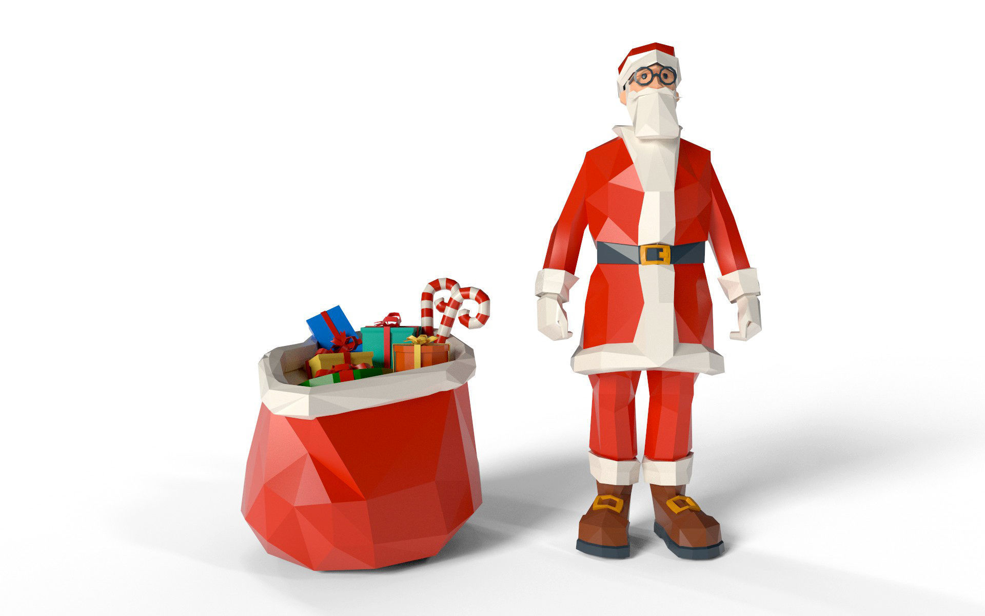 3D model Santa Claus lowpoly VR / AR / low-poly | CGTrader