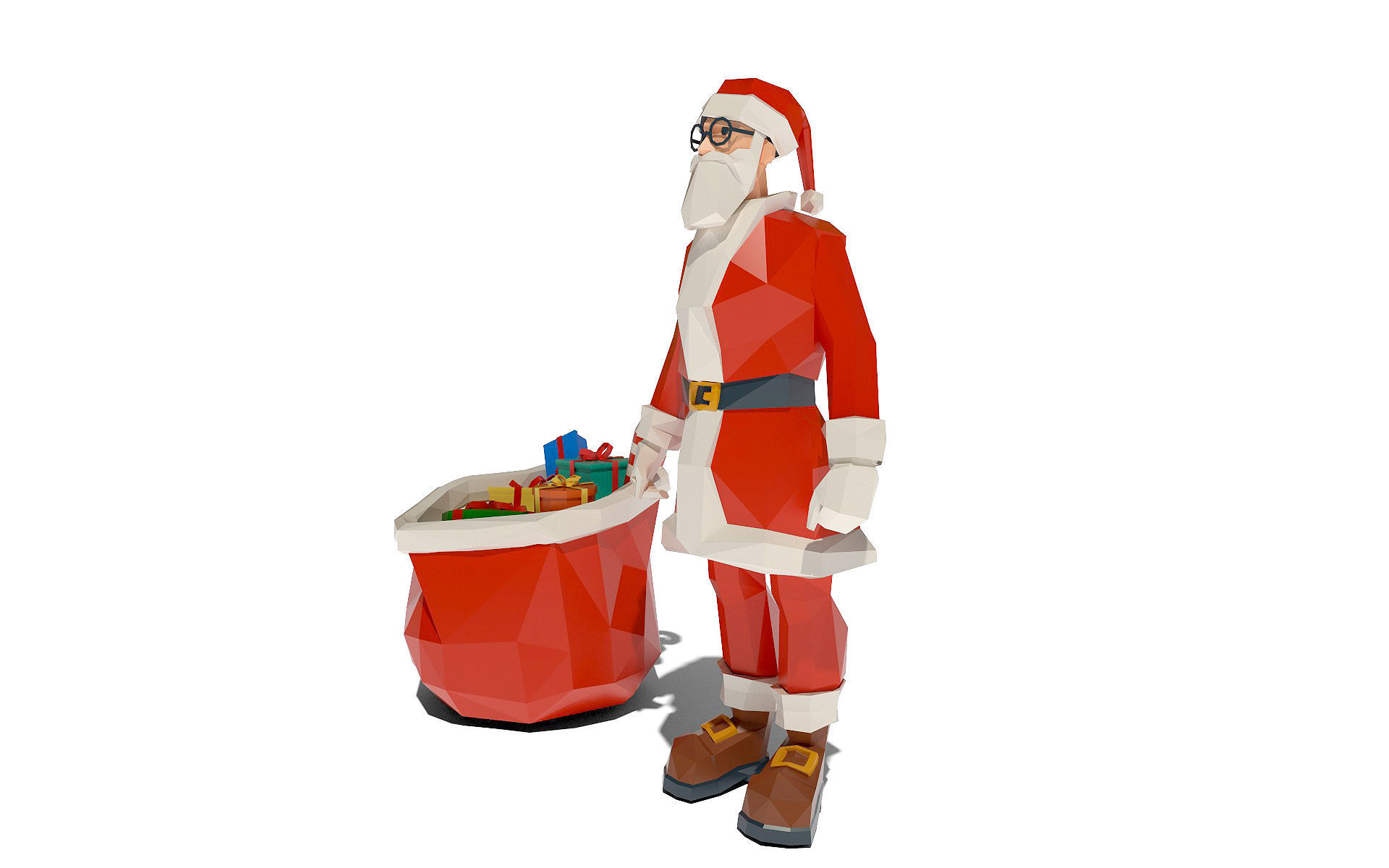 3D model Santa Claus lowpoly VR / AR / low-poly | CGTrader
