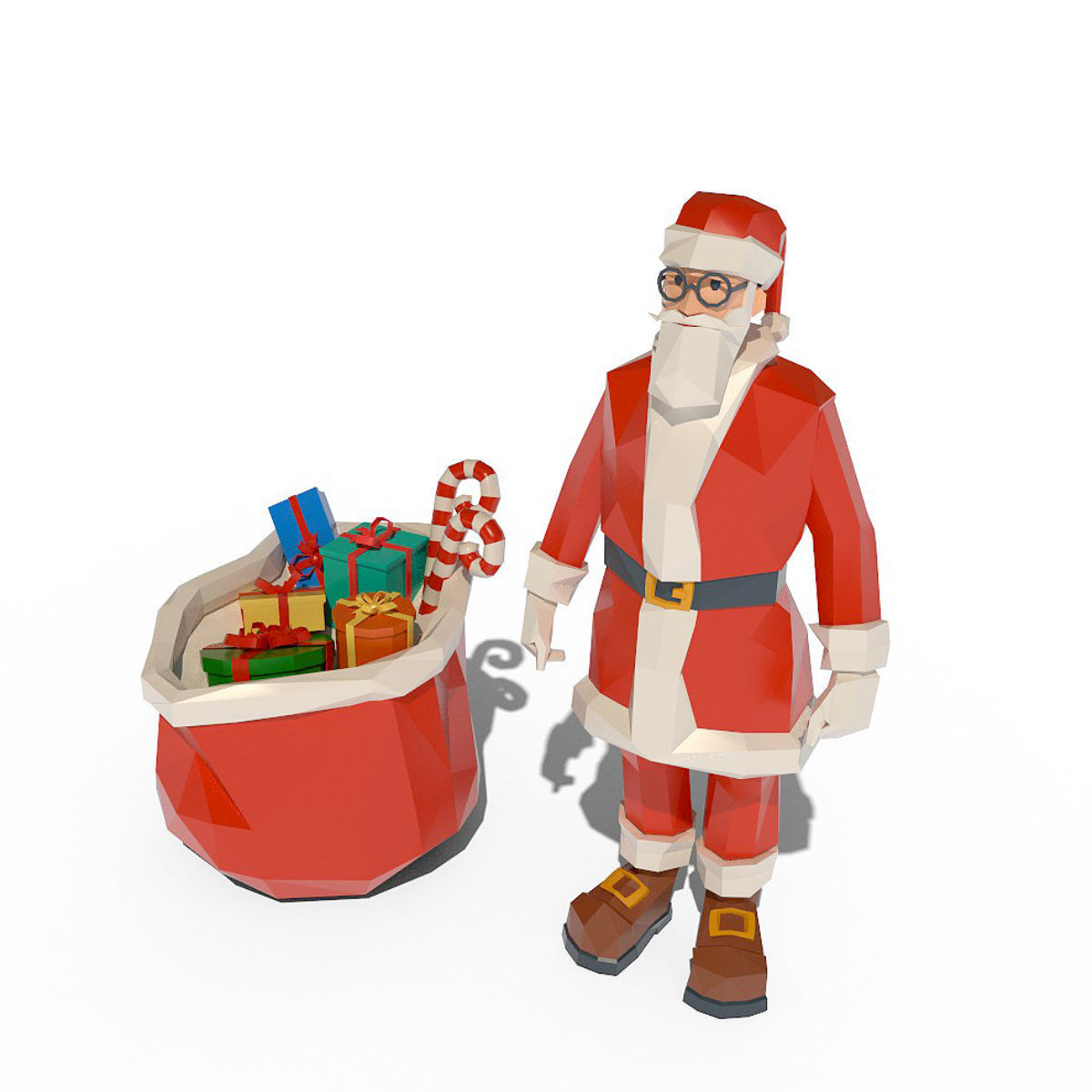 3D model Santa Claus lowpoly VR / AR / low-poly | CGTrader