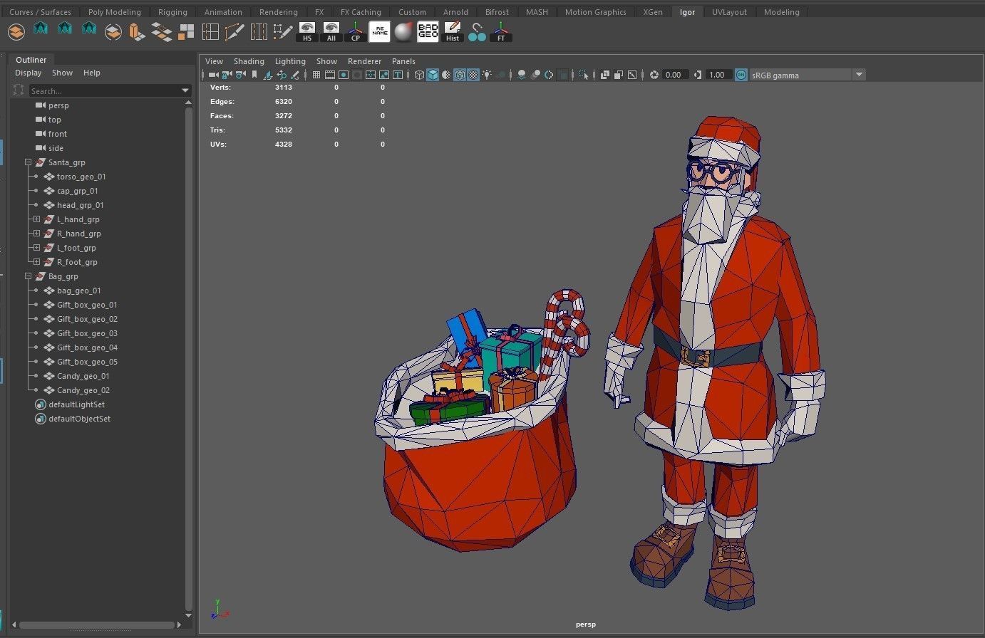 3D model Santa Claus lowpoly VR / AR / low-poly | CGTrader