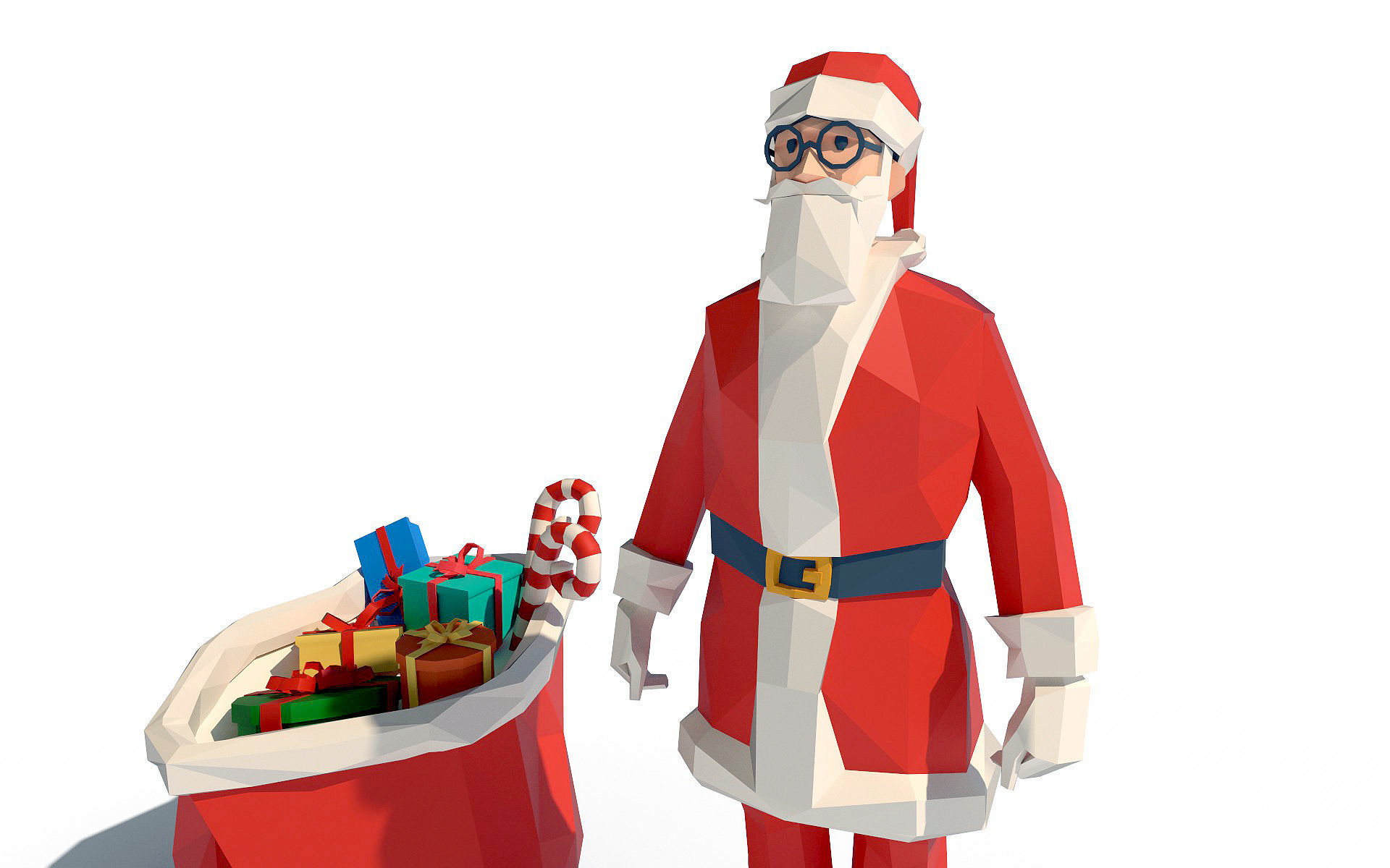 3D model Santa Claus lowpoly VR / AR / low-poly | CGTrader