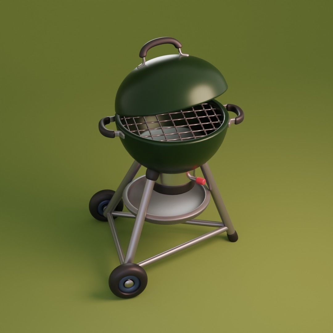 3D model Cartoon barbecue BBQ VR / AR / low-poly | CGTrader