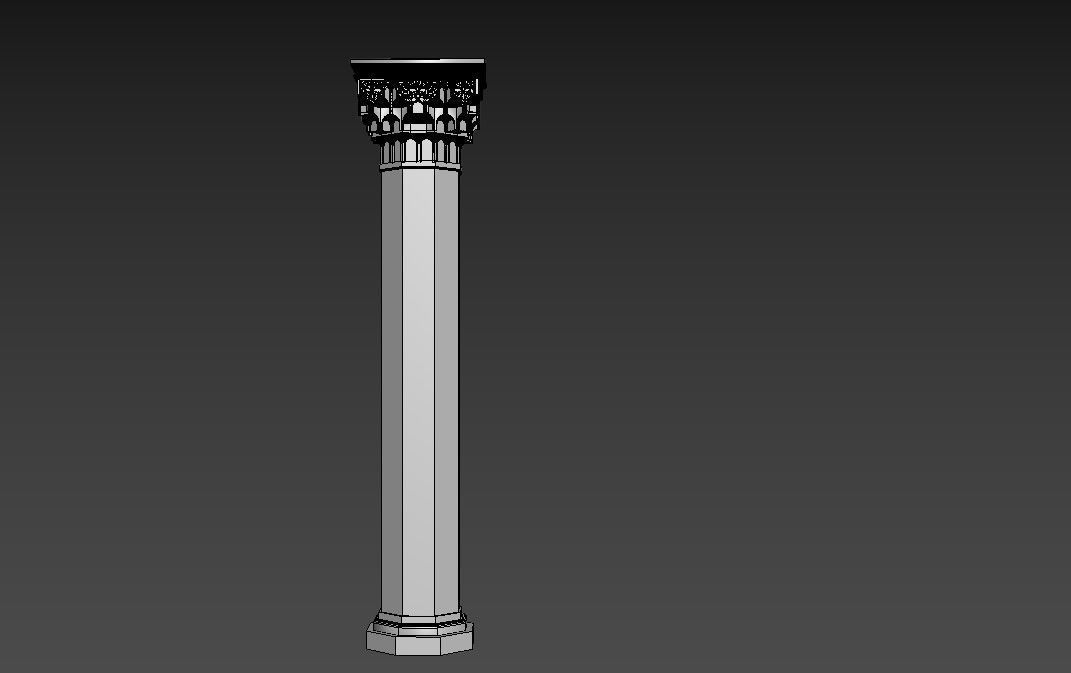 Muqarnas Column Head Moroccan moorish Arabic Style 3D model | CGTrader