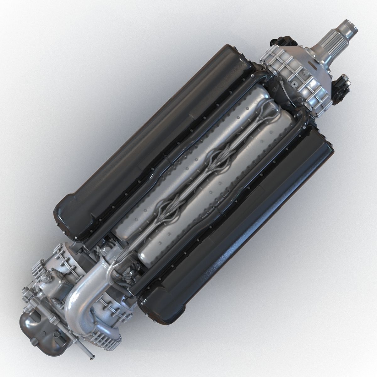 Old Piston Aero Engine 3D model | CGTrader
