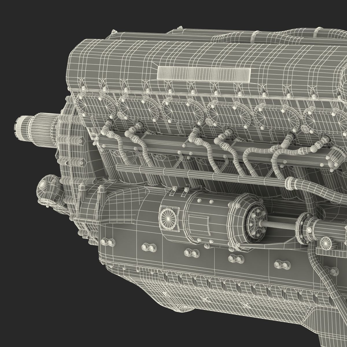 Old Piston Aero Engine 3D model | CGTrader