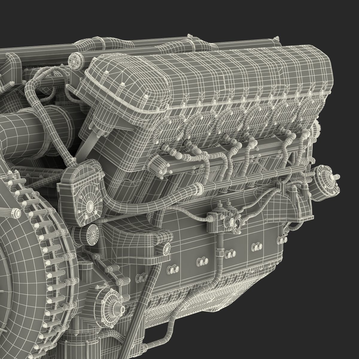 Old Piston Aero Engine 3D model | CGTrader