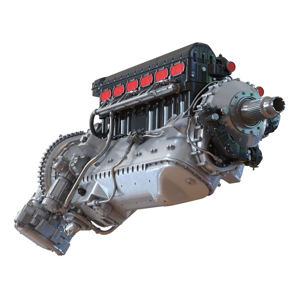 Old Piston Aero Engine 3D model | CGTrader