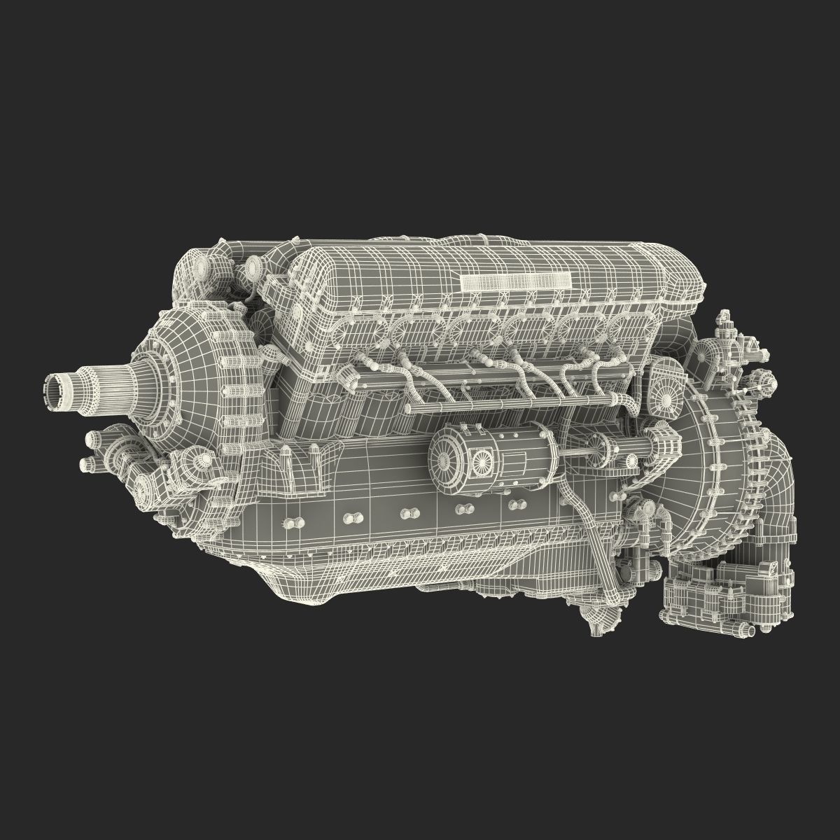 Old Piston Aero Engine 3D model | CGTrader