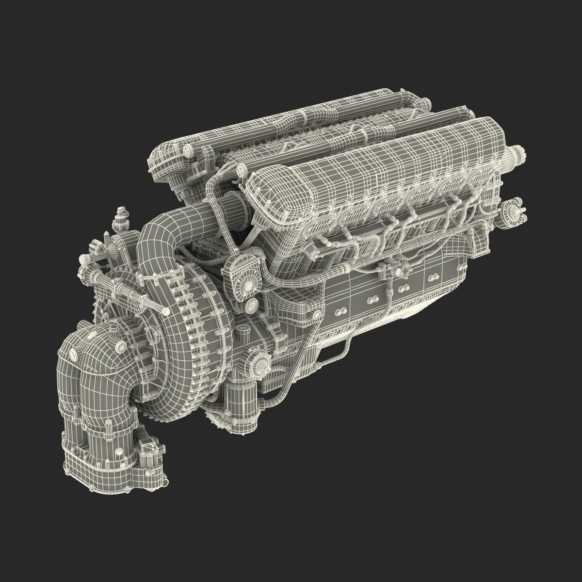 Old Piston Aero Engine 3D model | CGTrader