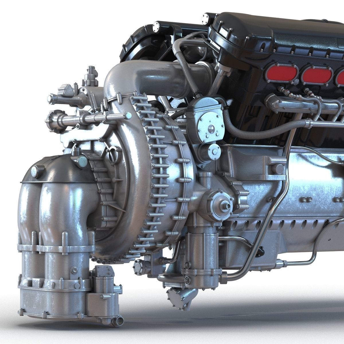 Old Piston Aero Engine 3D model | CGTrader