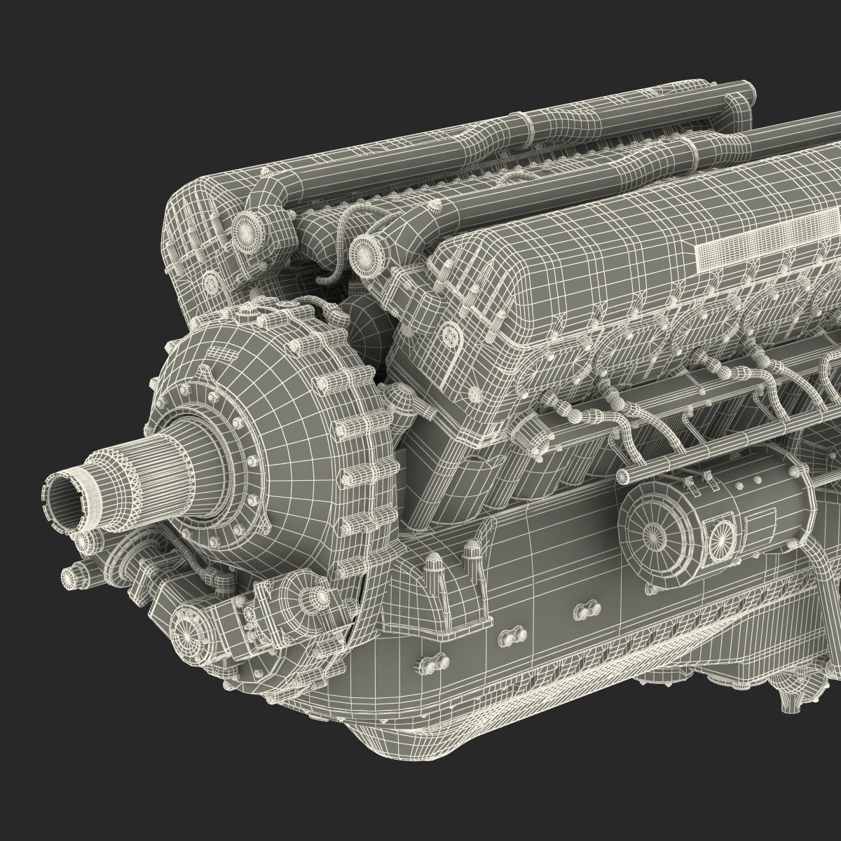 Old Piston Aero Engine 3D model | CGTrader
