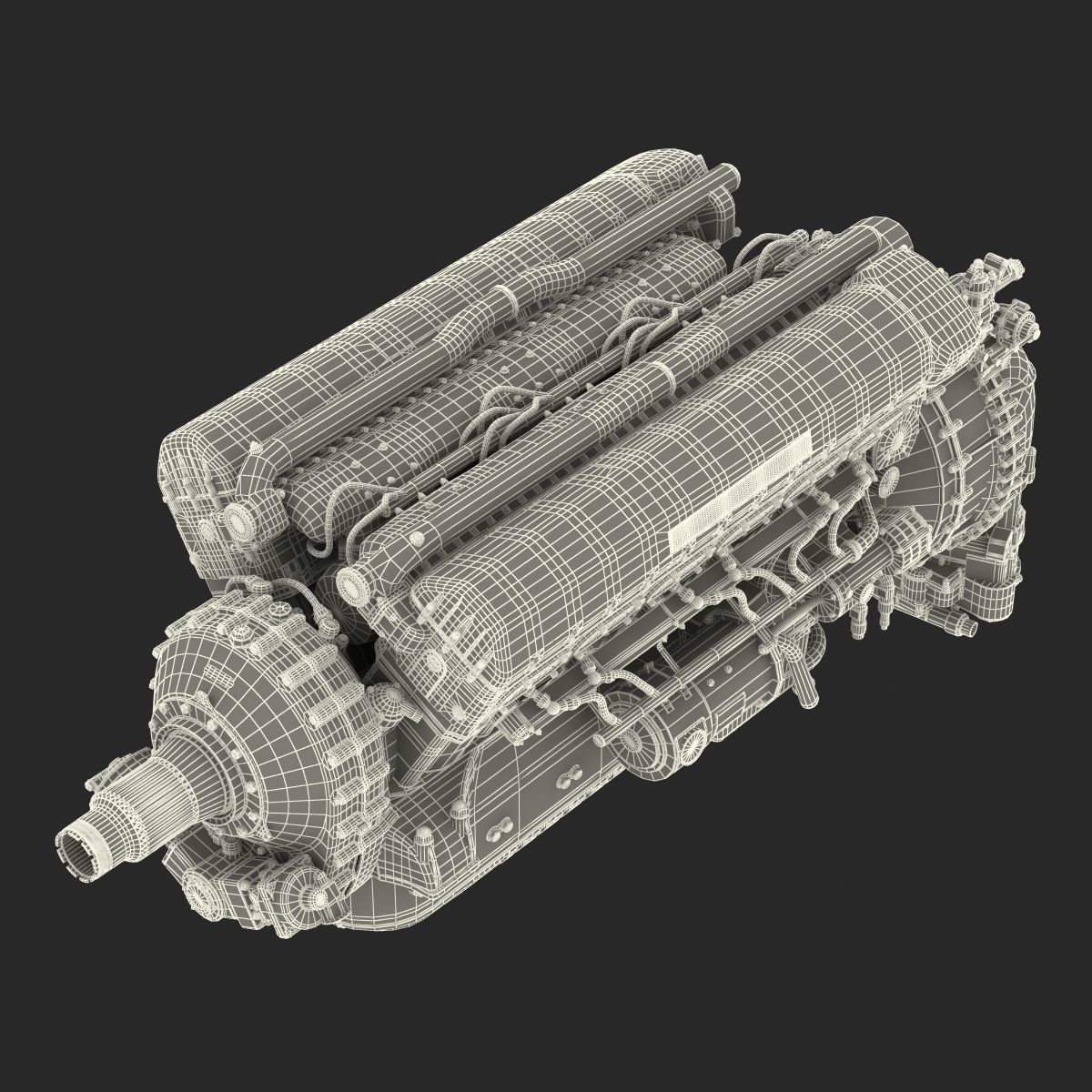 Old Piston Aero Engine 3D model | CGTrader