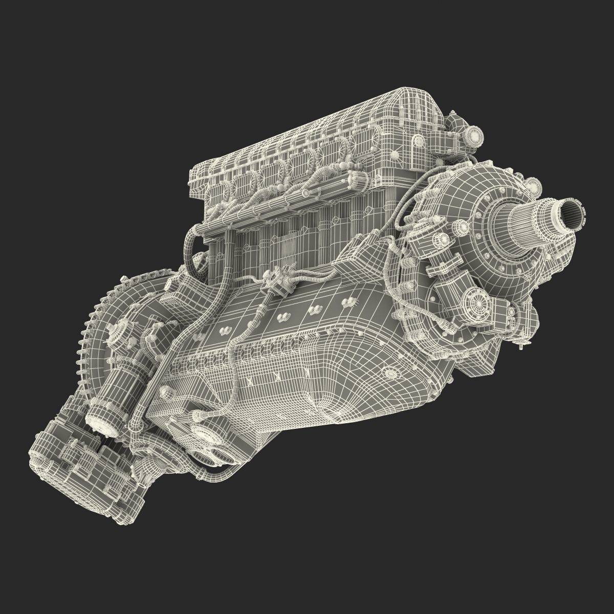 Old Piston Aero Engine 3D model | CGTrader