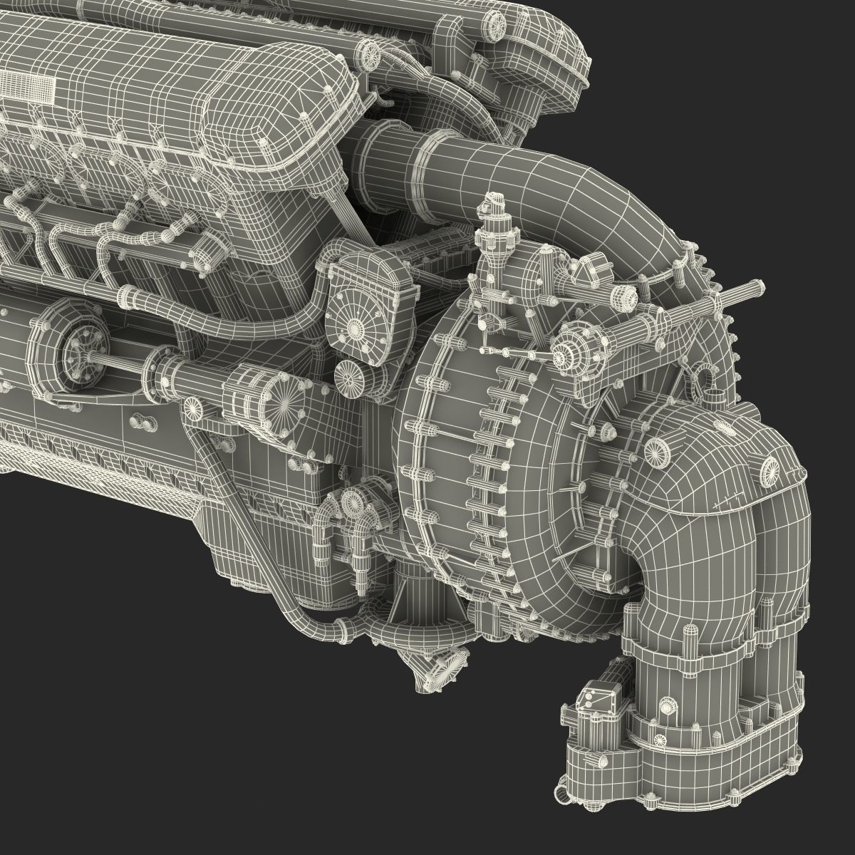 Old Piston Aero Engine 3D model | CGTrader