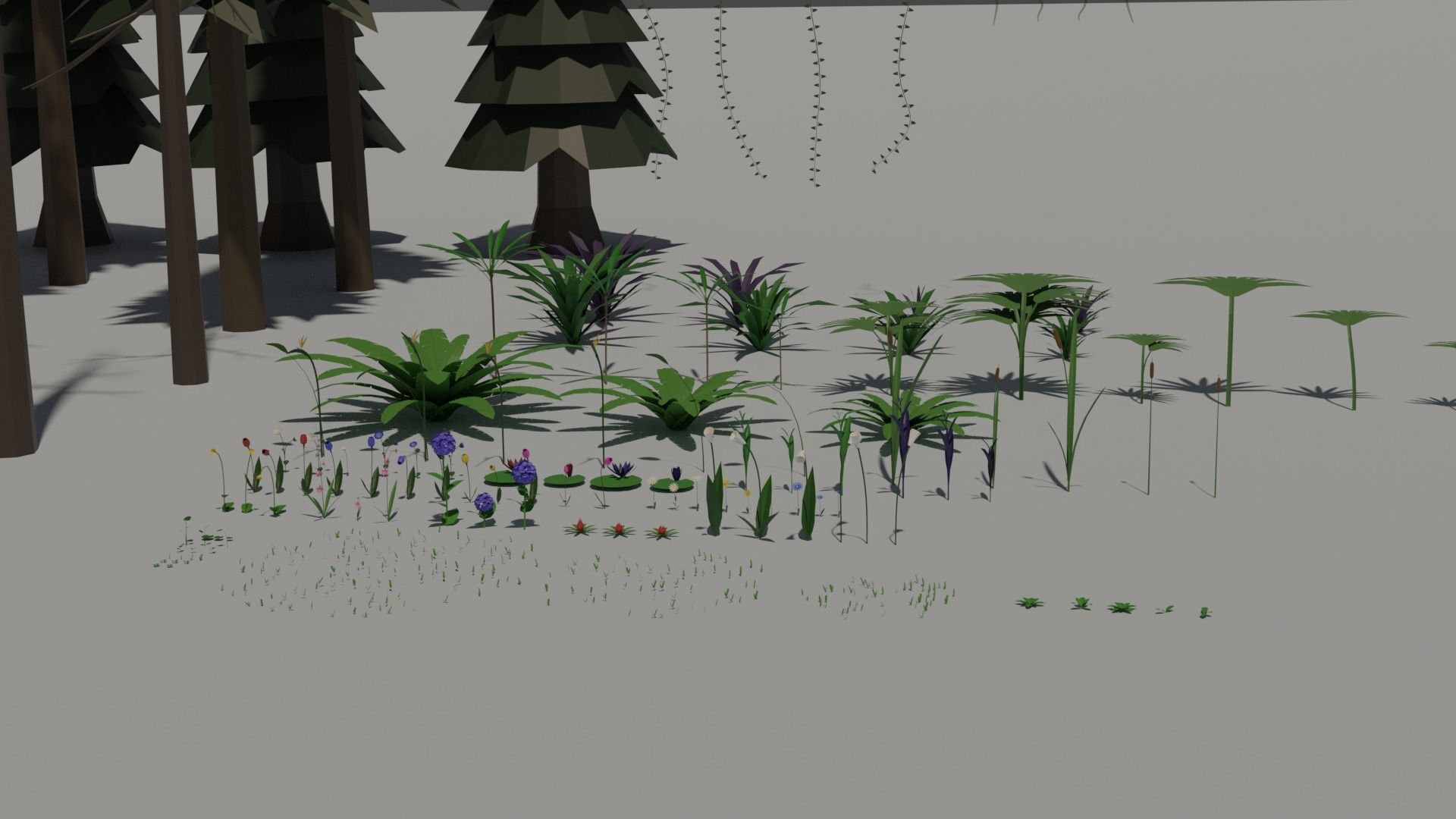 Low Poly Vegetation - 182 Object - PBR and No PBR - Unreal free VR / AR ...