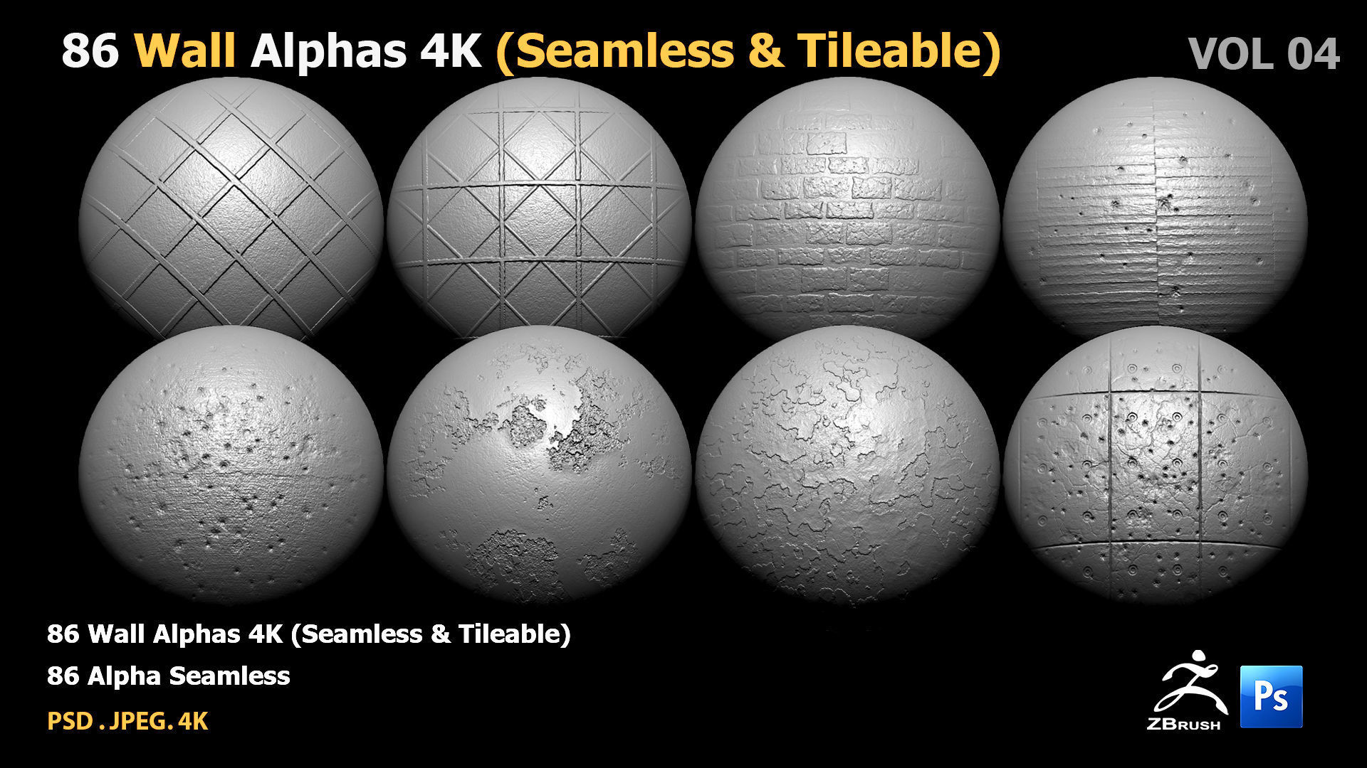 86 Wall Alphas 4K- Seamless -Tileable 3D model Texture | CGTrader