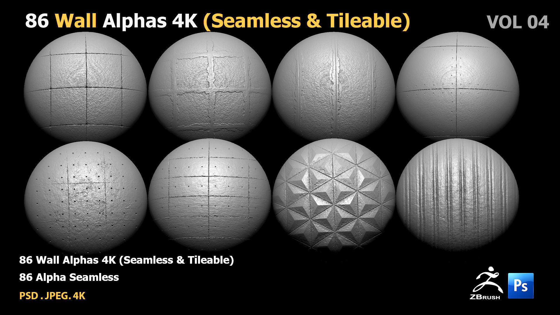 86 Wall Alphas 4K- Seamless -Tileable 3D model Texture | CGTrader