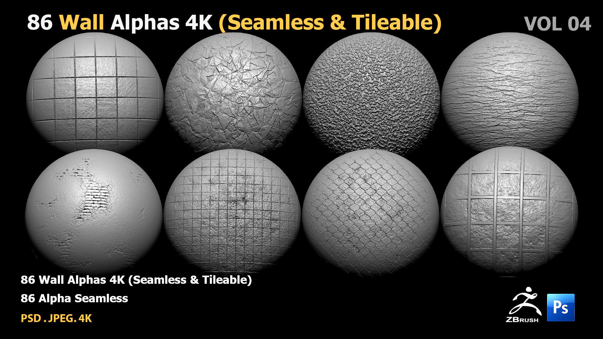 86 Wall Alphas 4K- Seamless -Tileable 3D model Texture | CGTrader