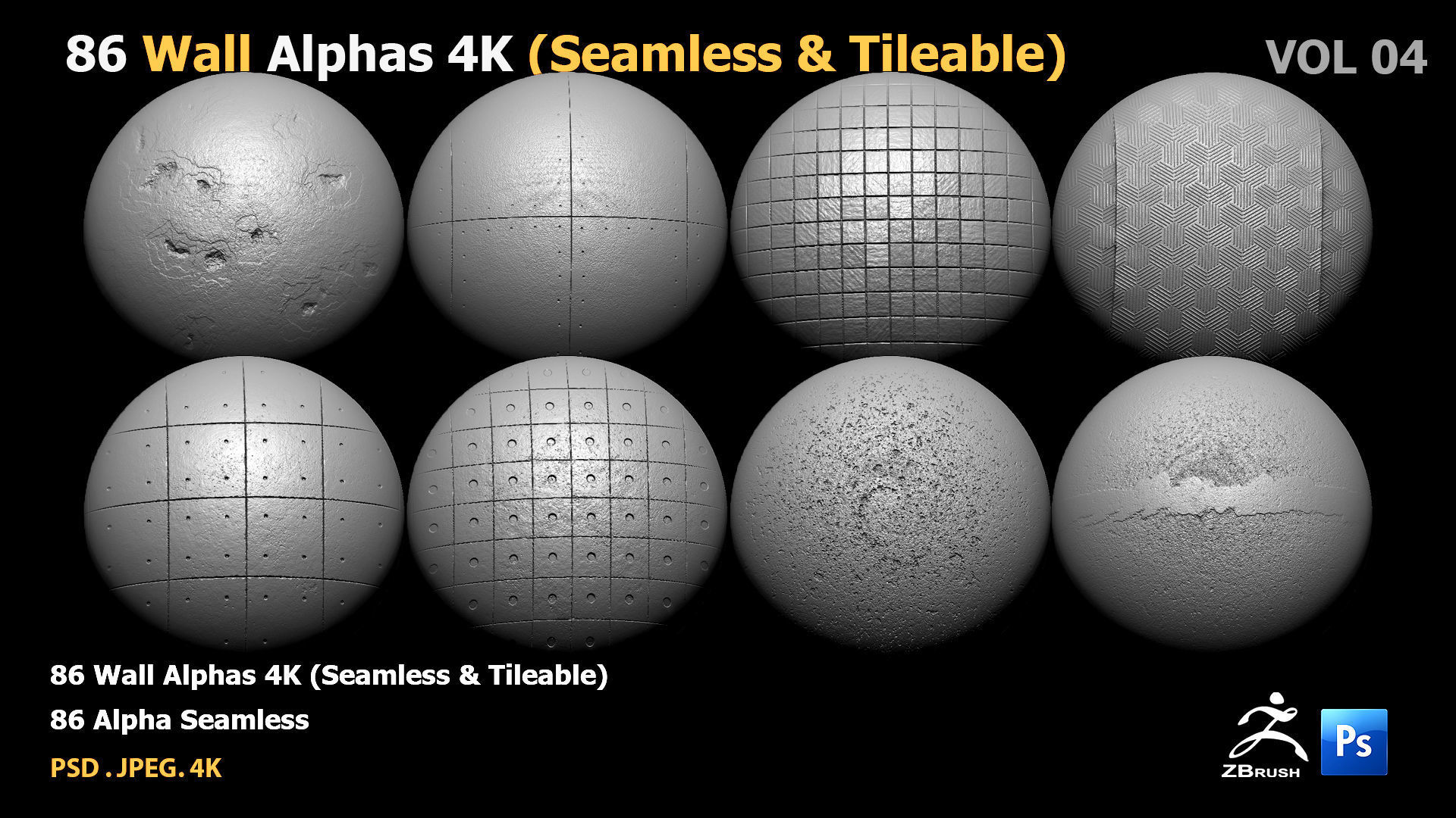 86 Wall Alphas 4K- Seamless -Tileable 3D model Texture | CGTrader